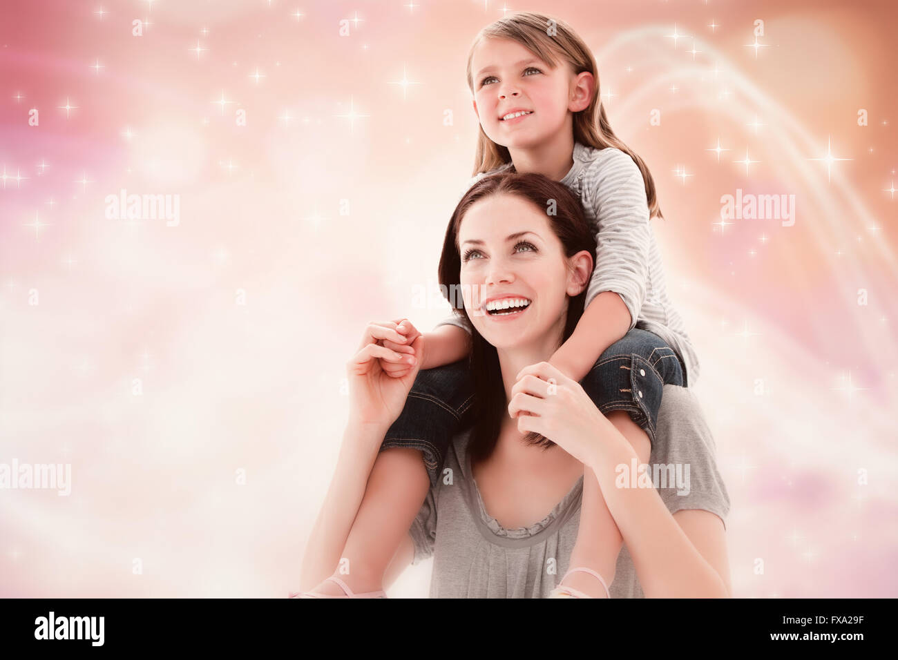 Piggyback ride mother daughter hi-res stock photography and images - Alamy