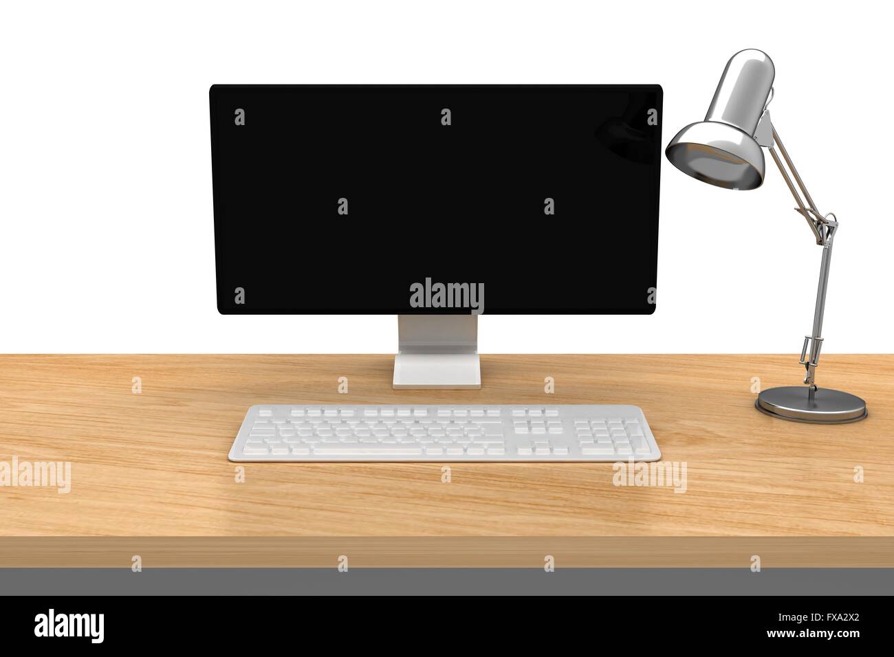 Computer on a desk Stock Photo - Alamy