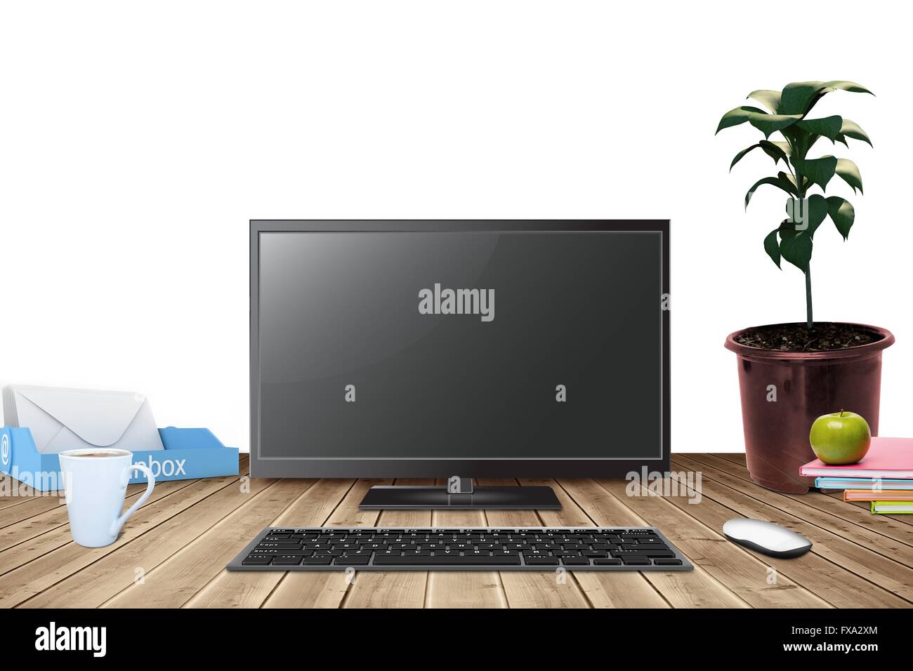 A computer over a desk Stock Photo - Alamy