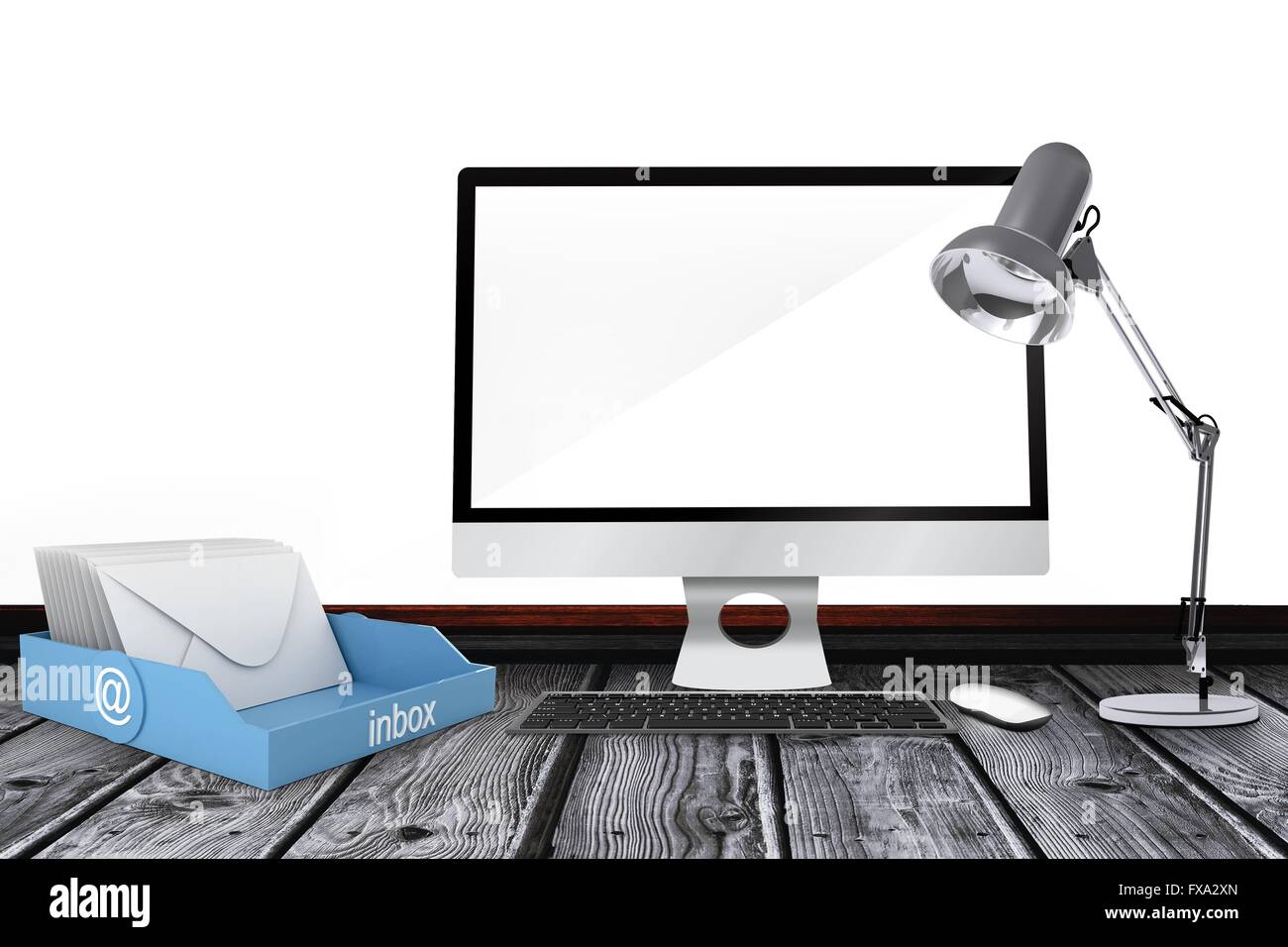 A computer over a desk Stock Photo - Alamy