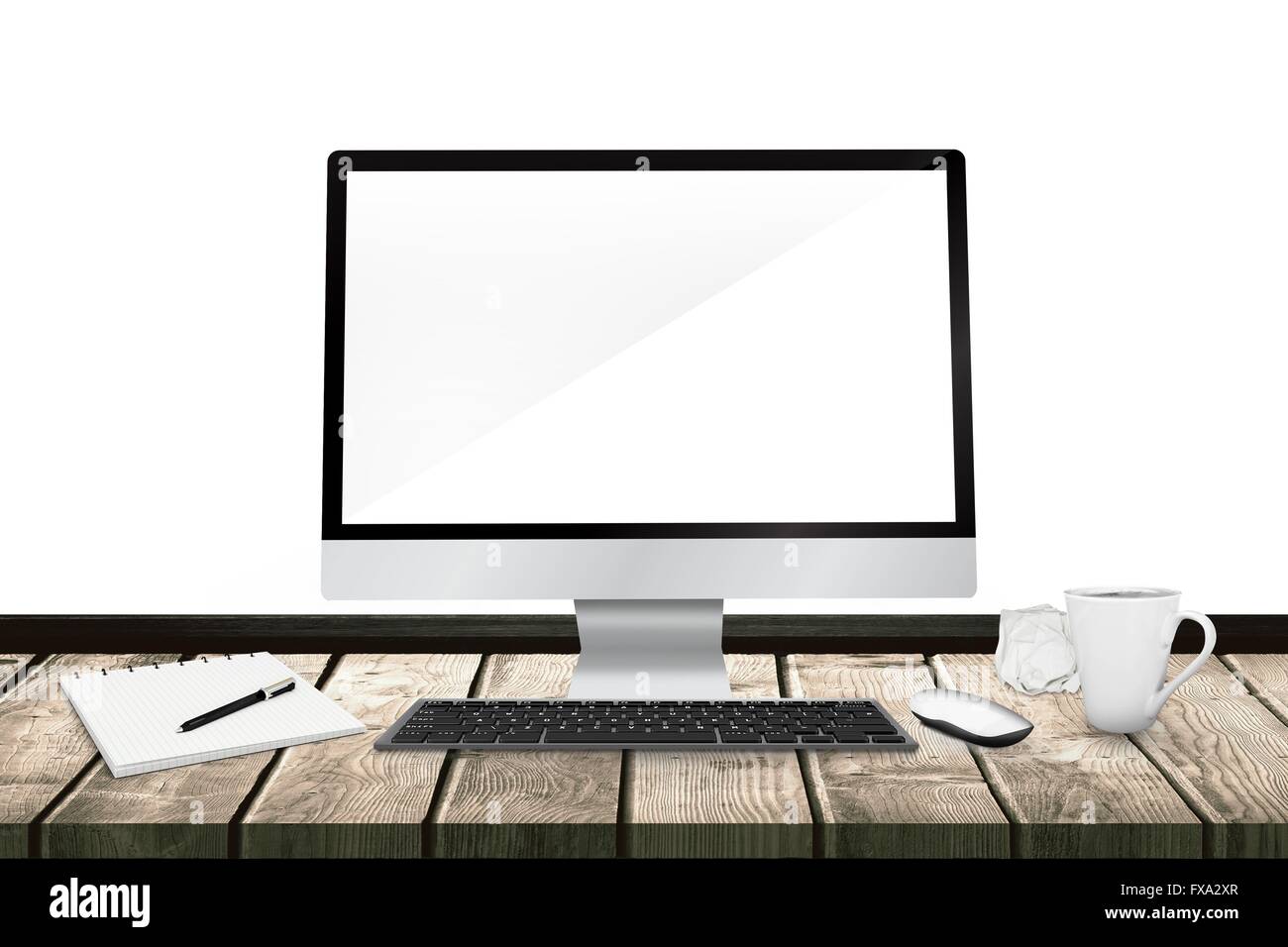 A computer over a desk Stock Photo - Alamy