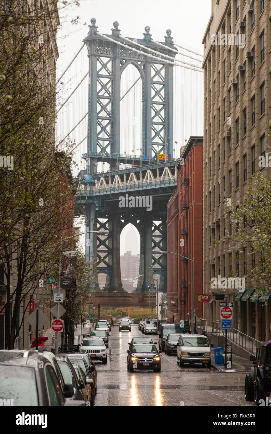The Manhattan Bridge as photographed from Dumbo, Brooklyn, New York ...