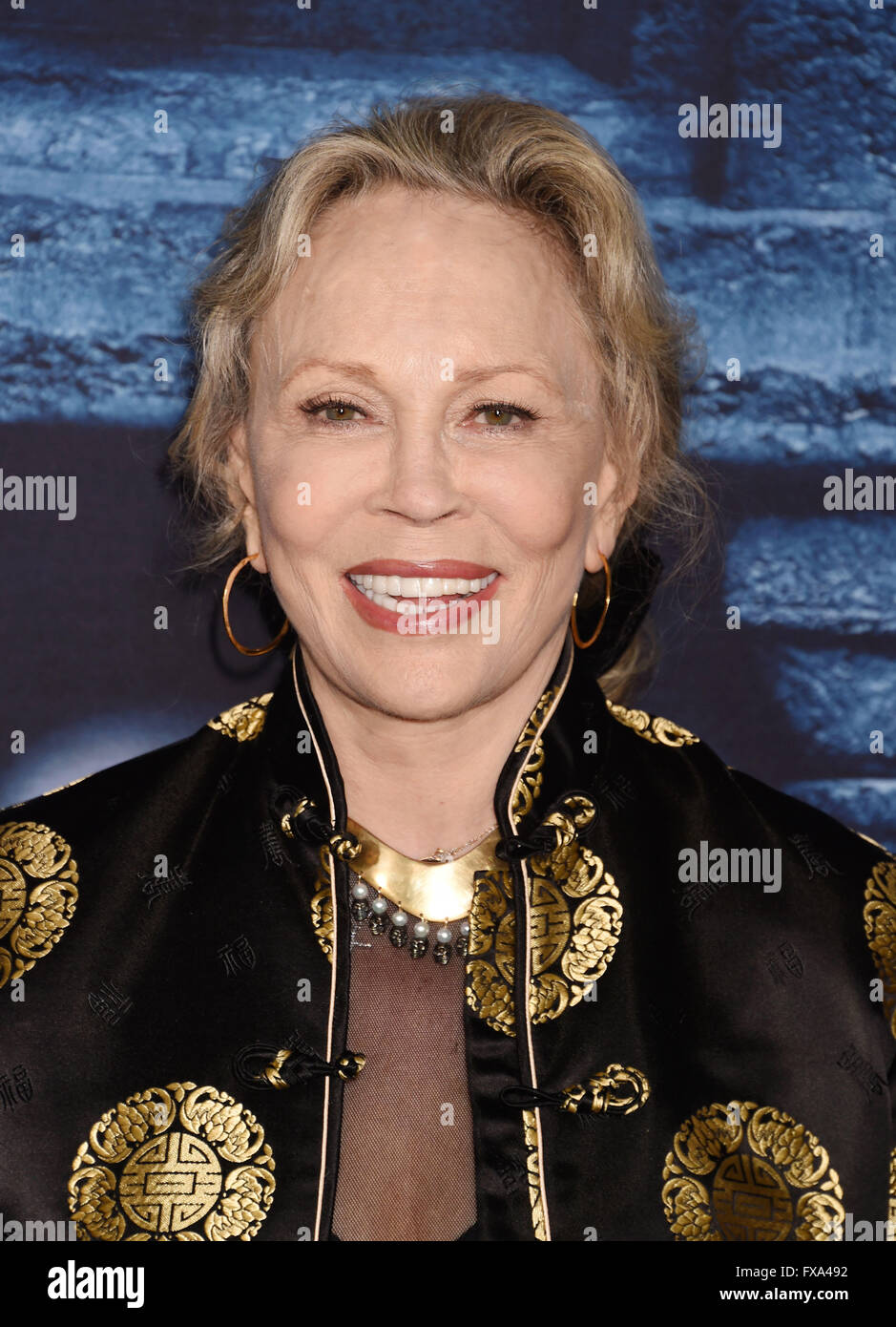 FAYE DUNAWAY US film actress in April 2016. Photo Jeffrey Mayer Stock ...