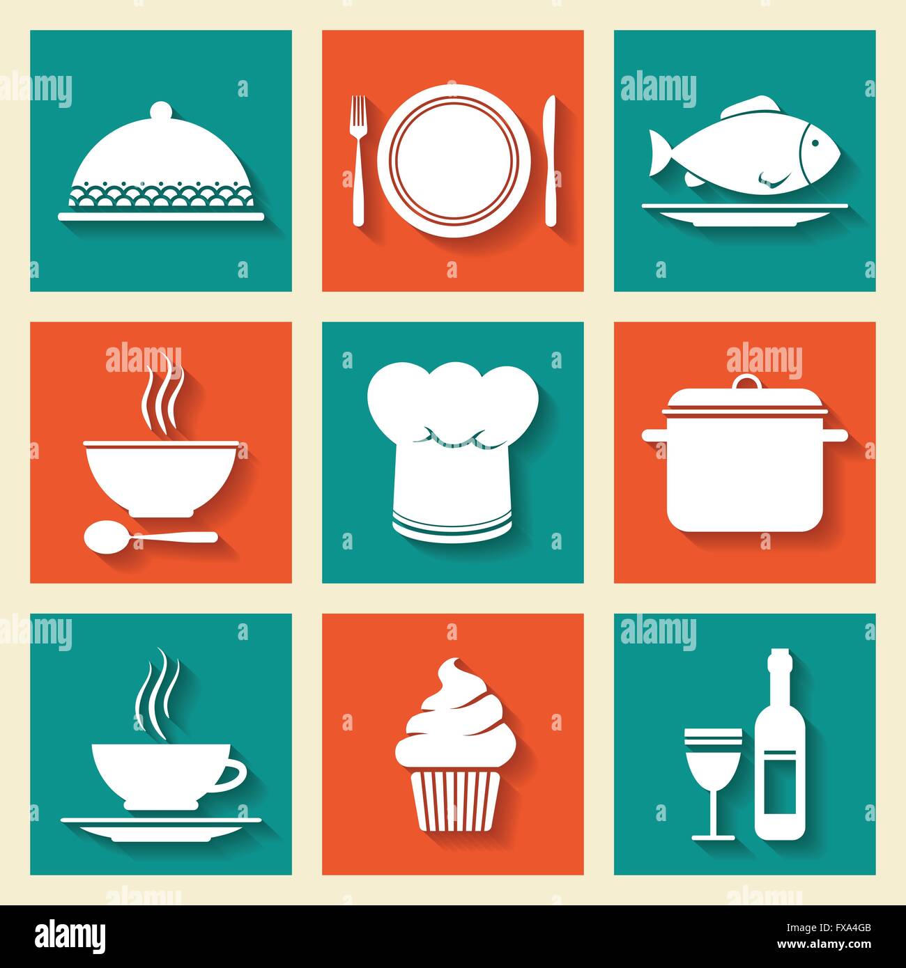 Restaurant cafe icons set Stock Vector Image & Art - Alamy
