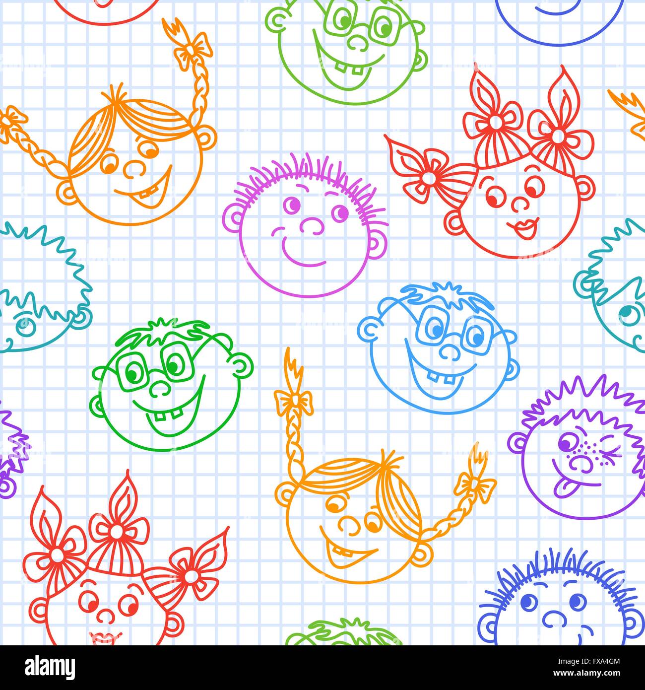 Funny faces kids Stock Vector Images - Alamy