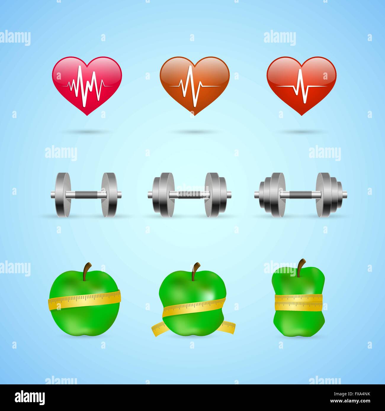 Fitness exercises progress icons set Stock Vector Image & Art - Alamy