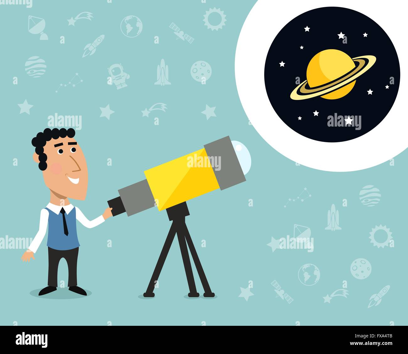Astronomer space science man vector hi-res stock photography and images ...