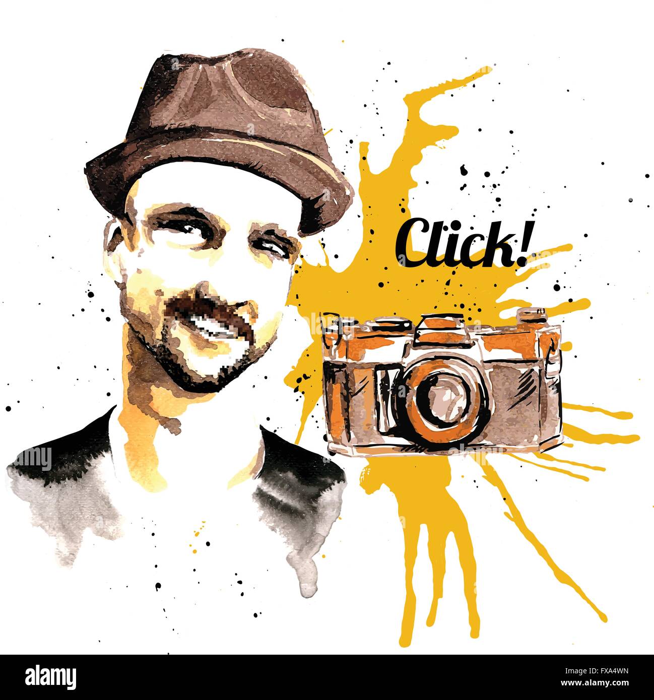 Print photo man portrait Stock Vector Images - Alamy