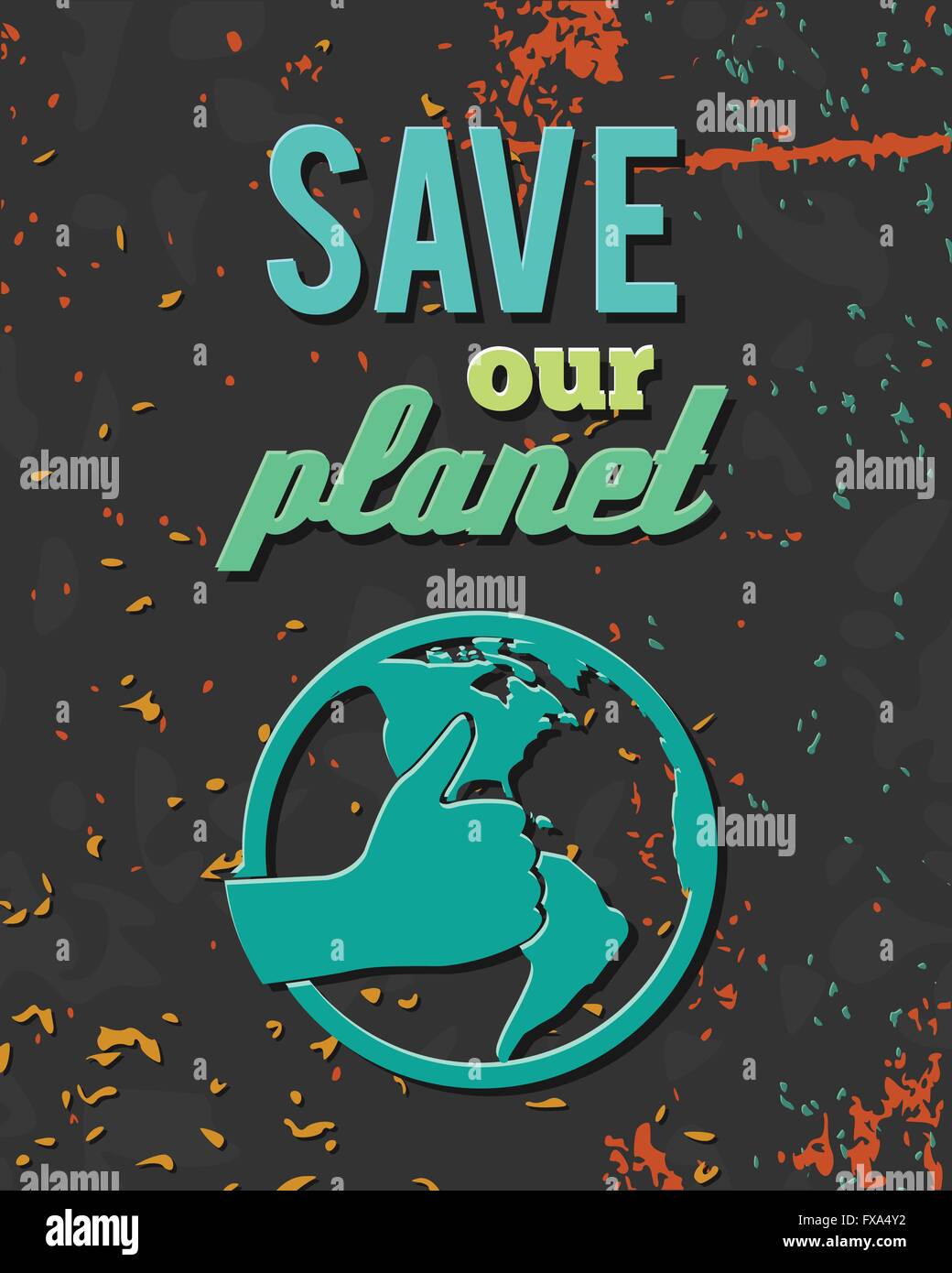 Save planet globe poster Stock Vector Image & Art - Alamy
