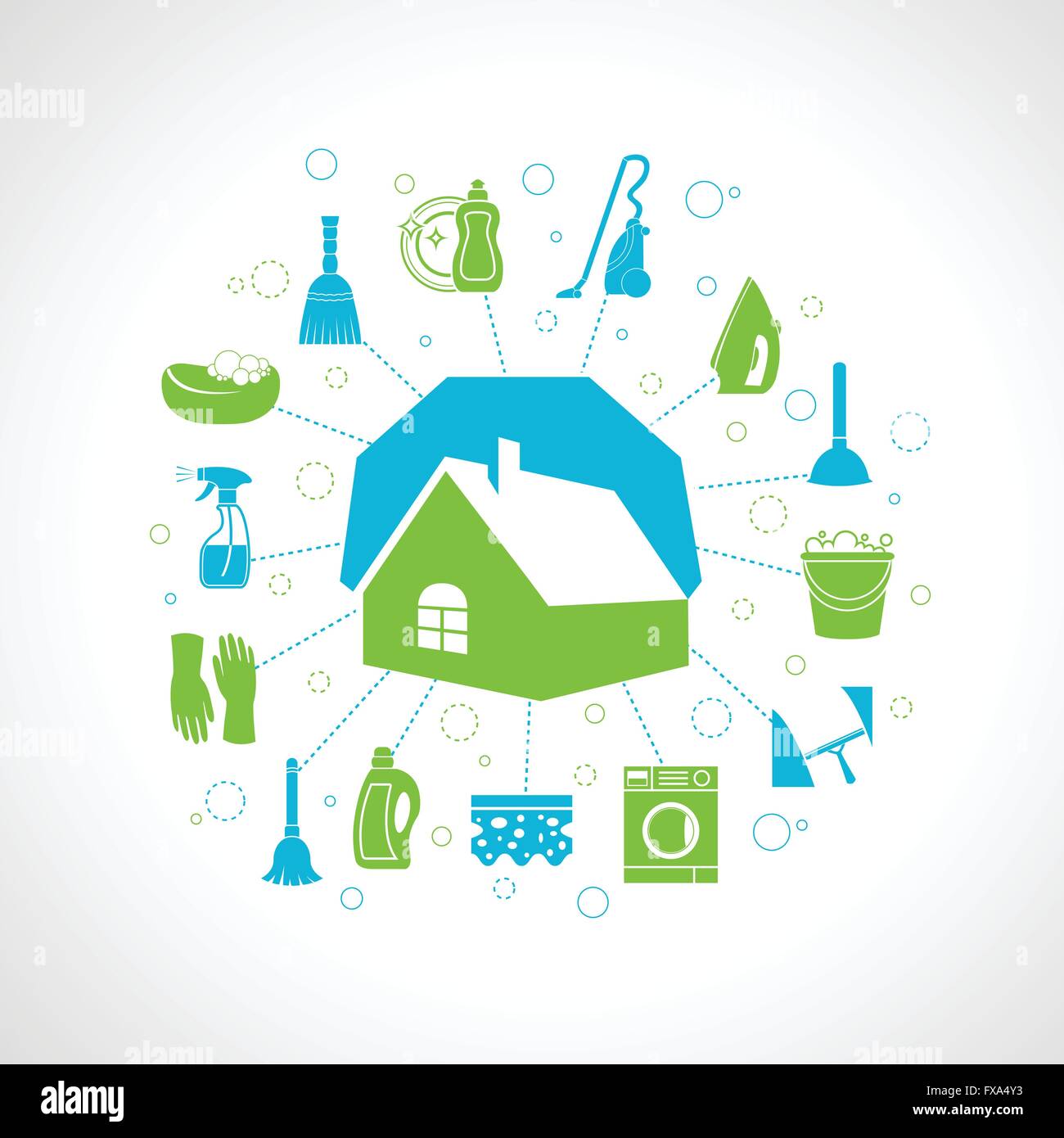 Washing dishes housework concept Stock Vector Images - Alamy
