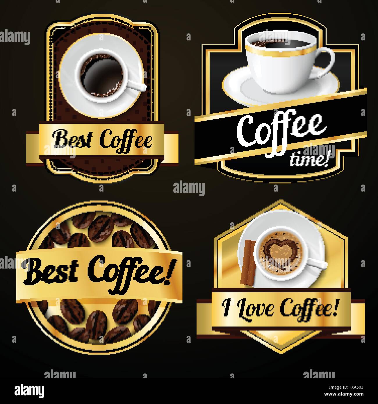 Coffee labels set Stock Vector Image & Art - Alamy