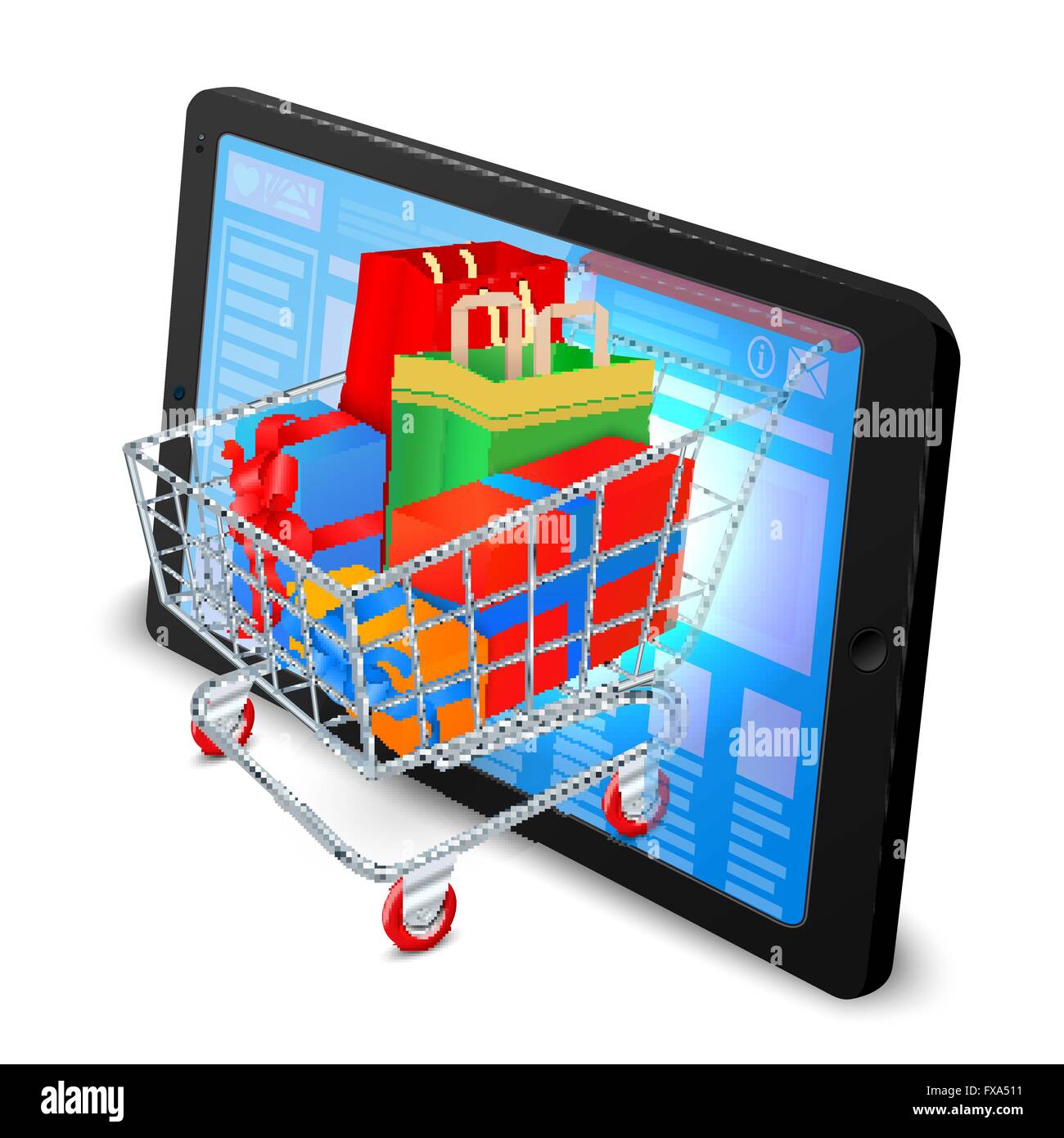 Shopping basket food convenience Stock Vector Images - Alamy