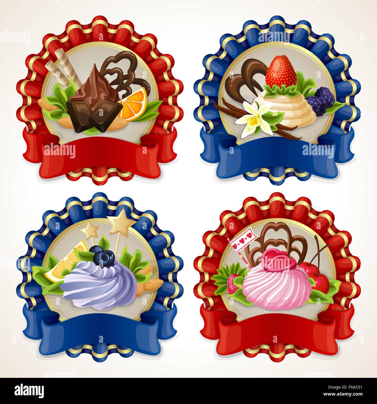 Sweets ribbon banners Stock Vector Image & Art - Alamy
