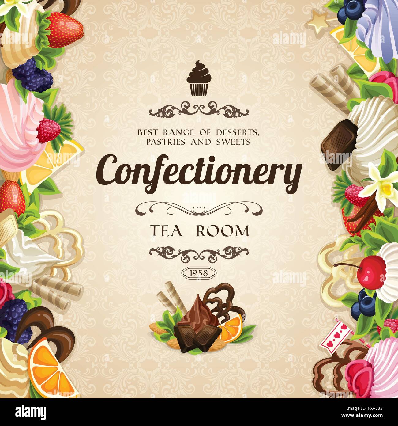 Sweets desserts cover Stock Vector Image & Art - Alamy