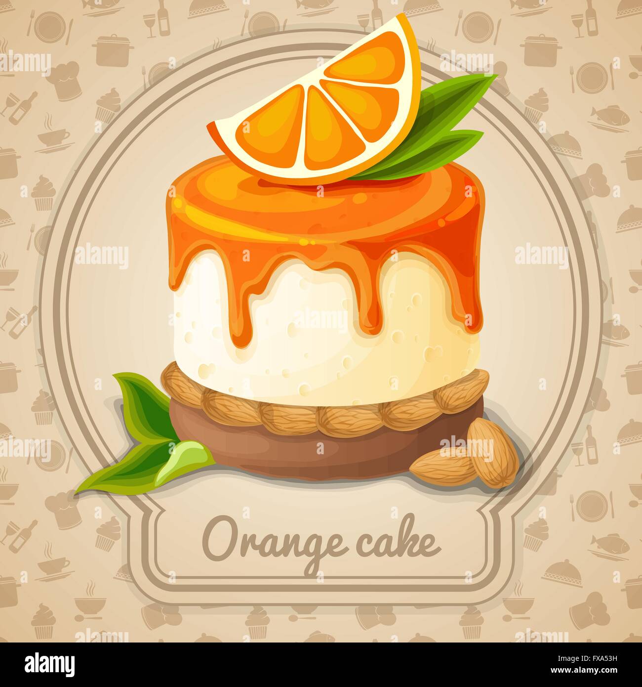 Orange cake emblem Stock Vector Image & Art - Alamy