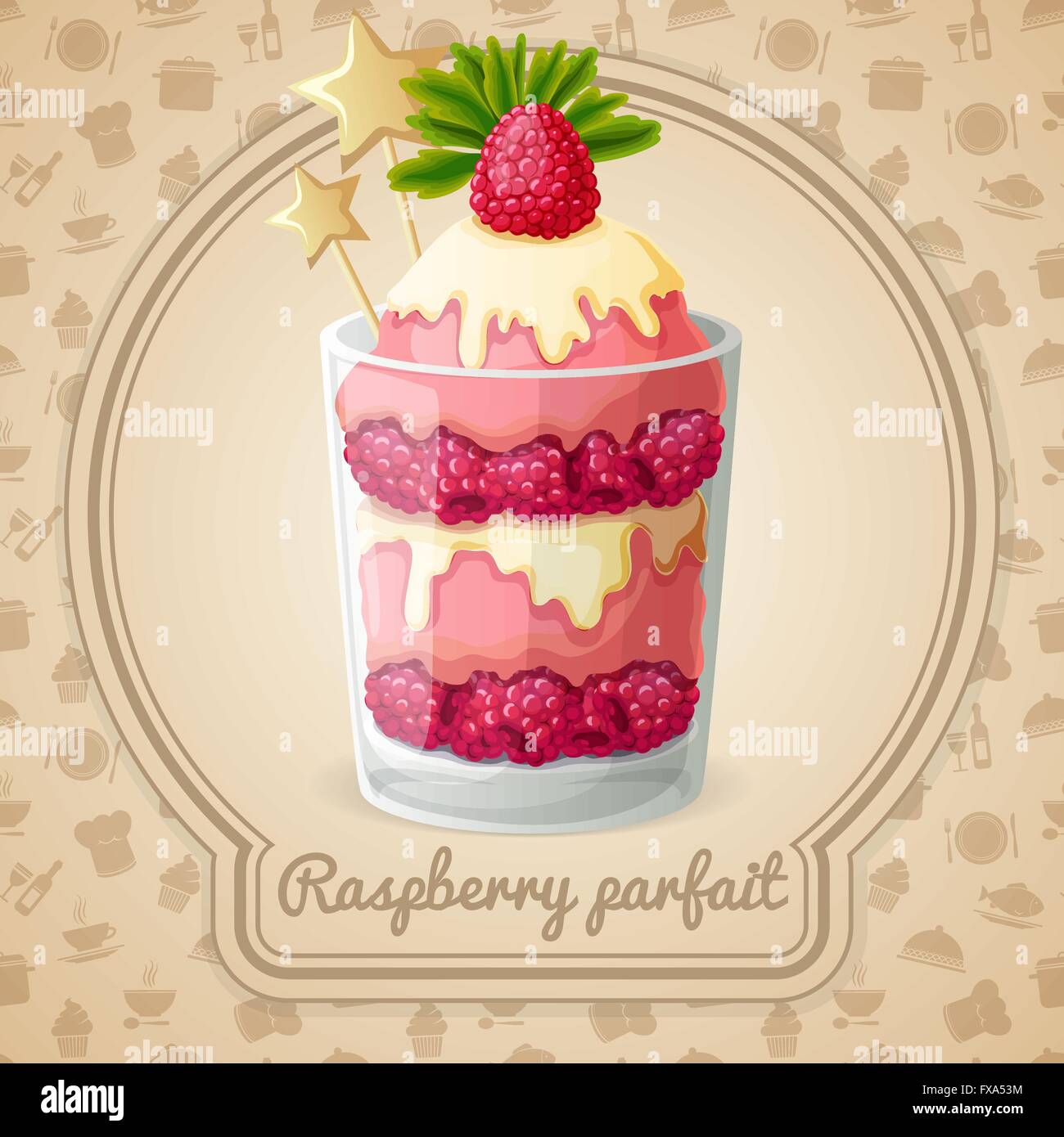 Raspberry parfait emblem Stock Vector Image & Art - Alamy