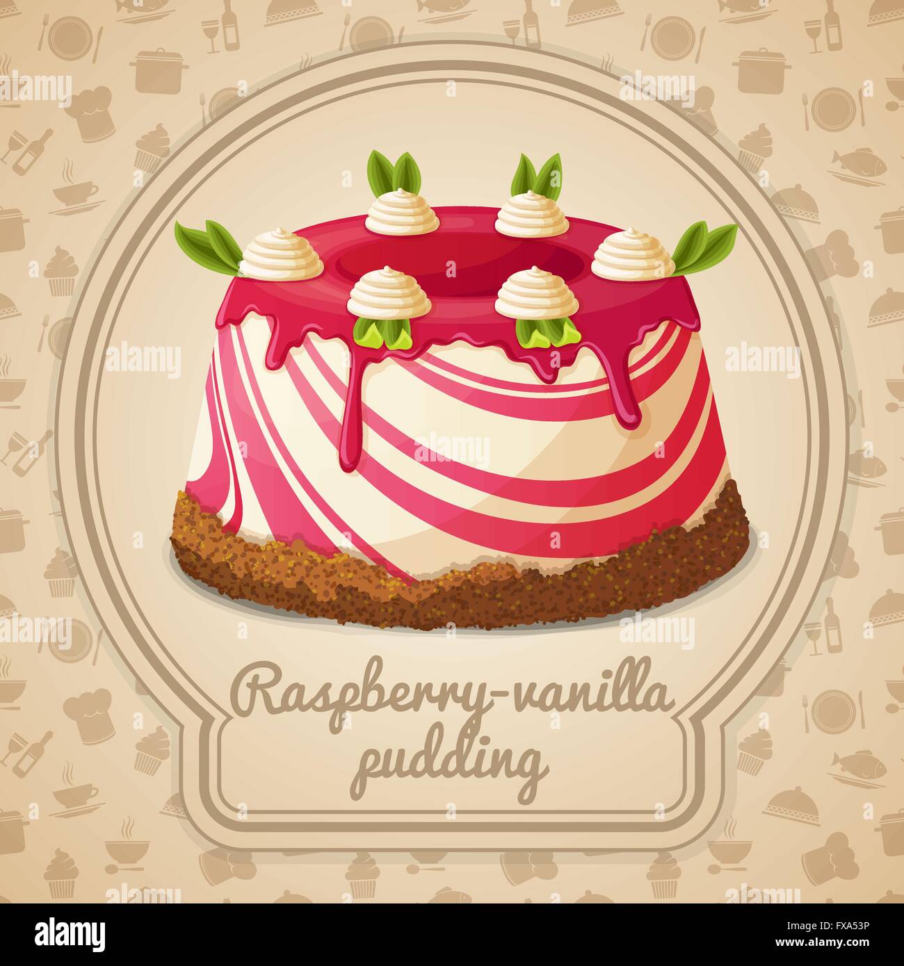 Raspberry vanilla pudding label Stock Vector Image & Art - Alamy