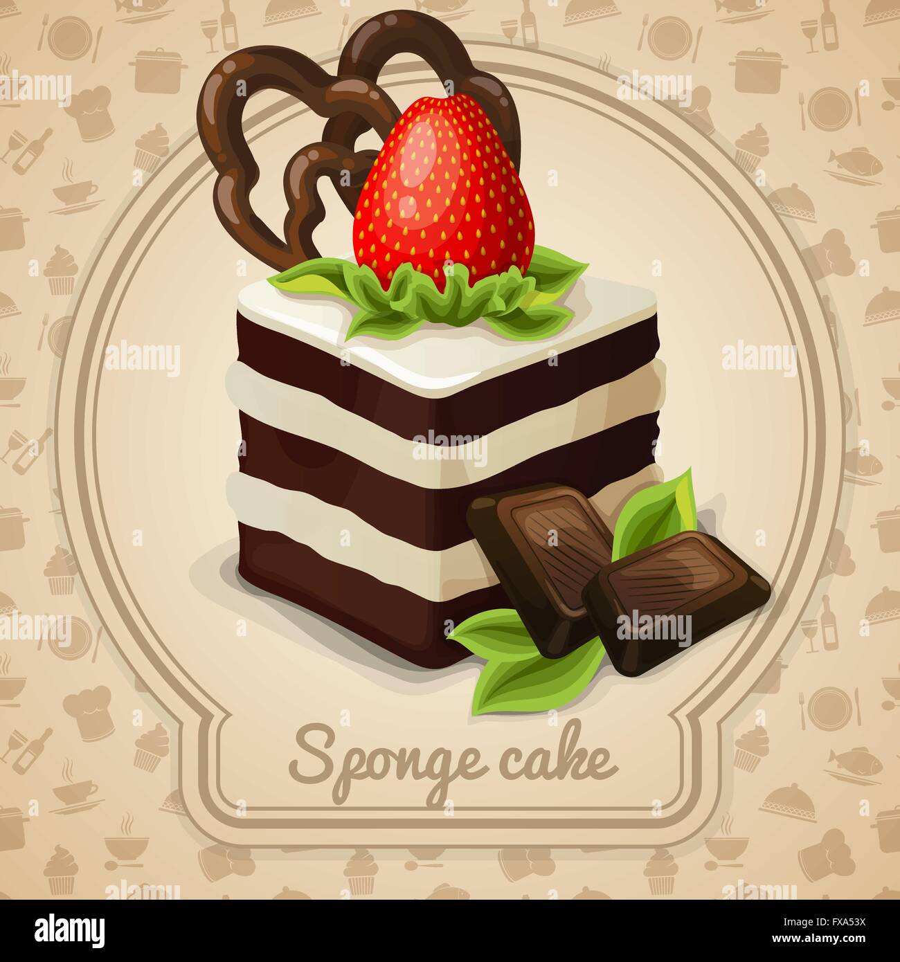 Sponge cake label Stock Vector Image & Art - Alamy