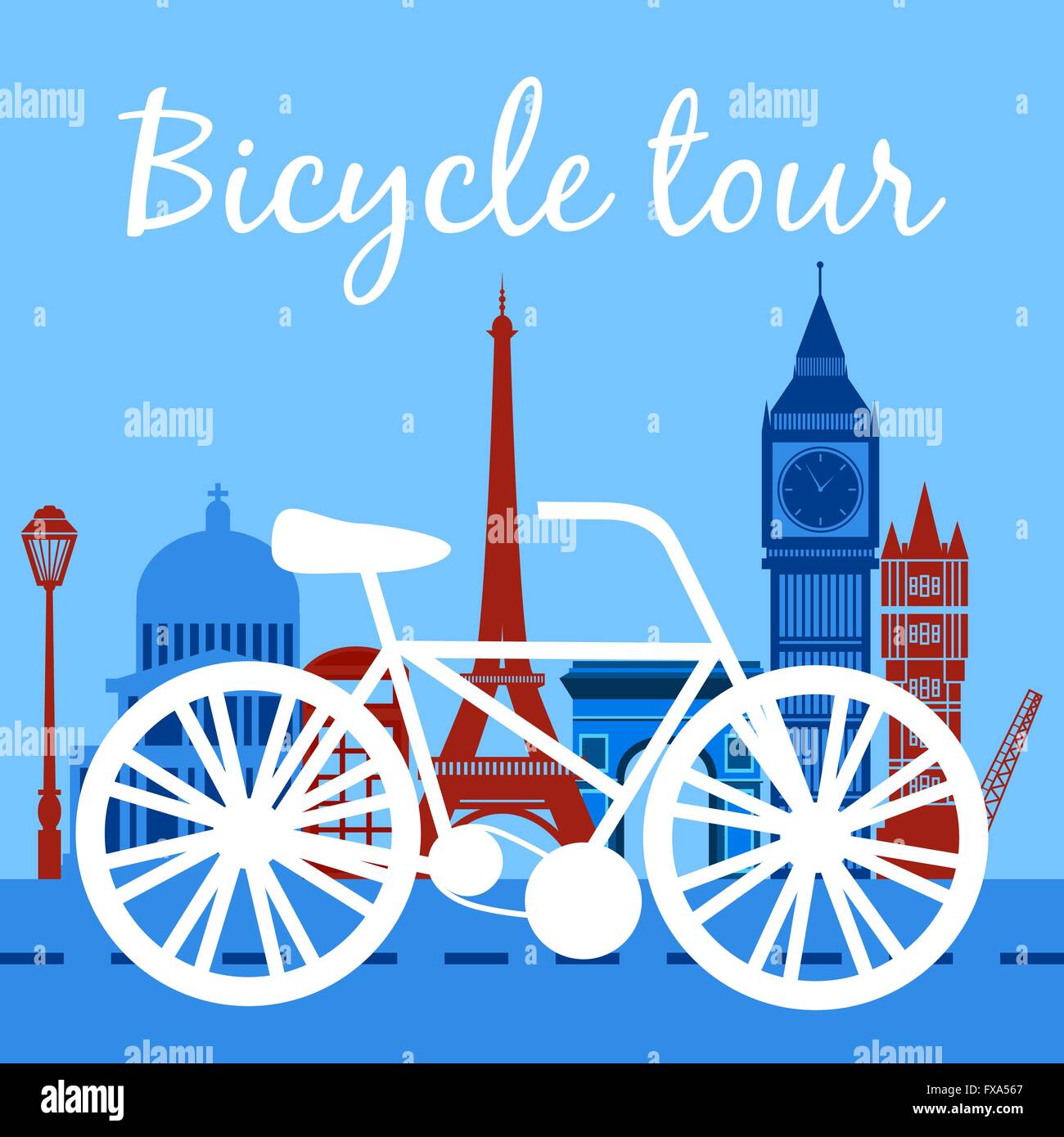 Bicycle tour poster Stock Vector Image & Art - Alamy