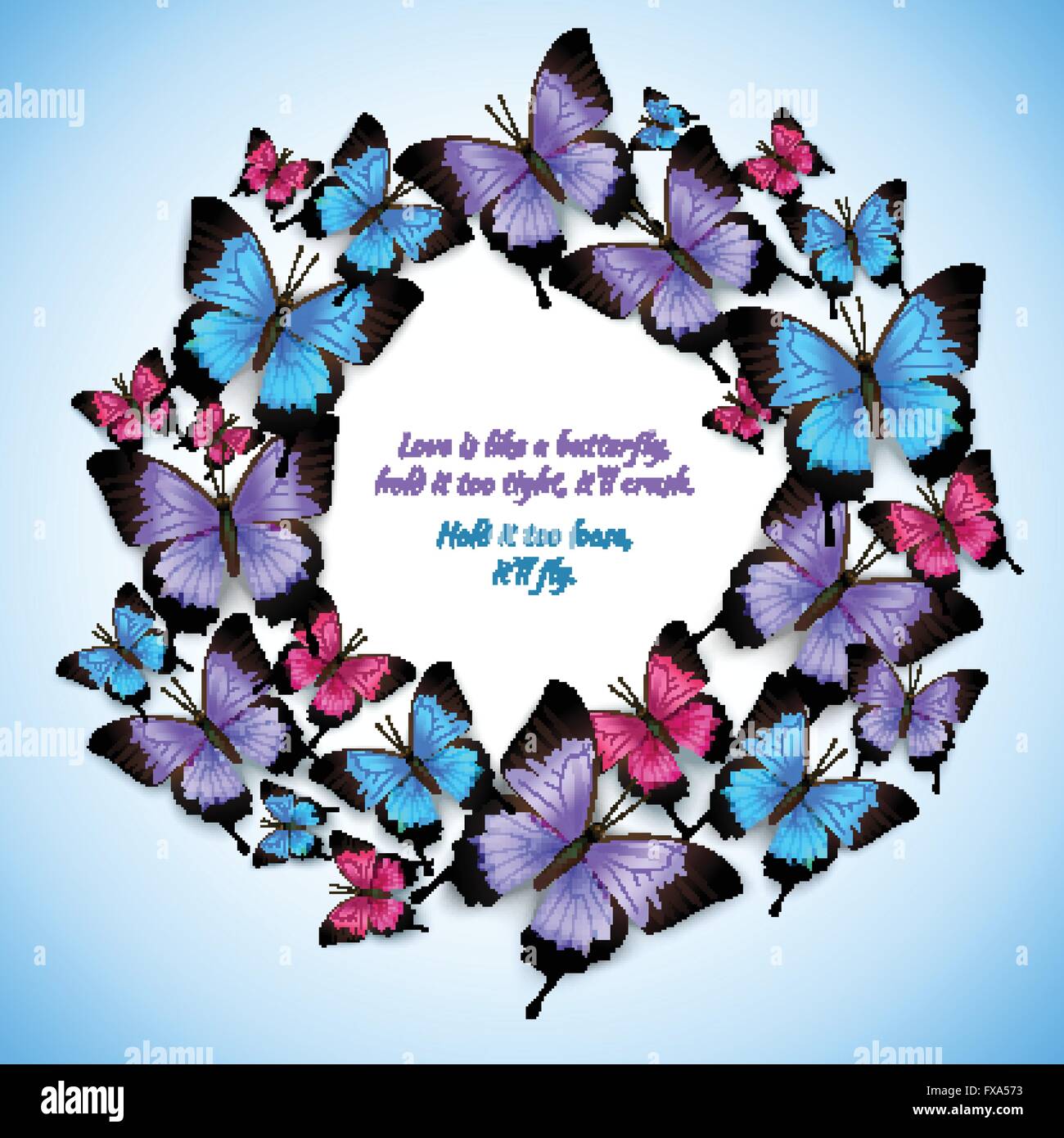 Colorful butterflies circle frame pattern Stock Vector Image & Art - Alamy