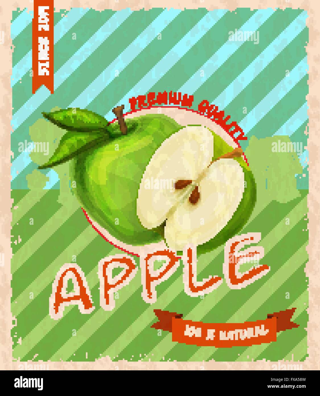 Apple retro poster Stock Vector Image & Art - Alamy