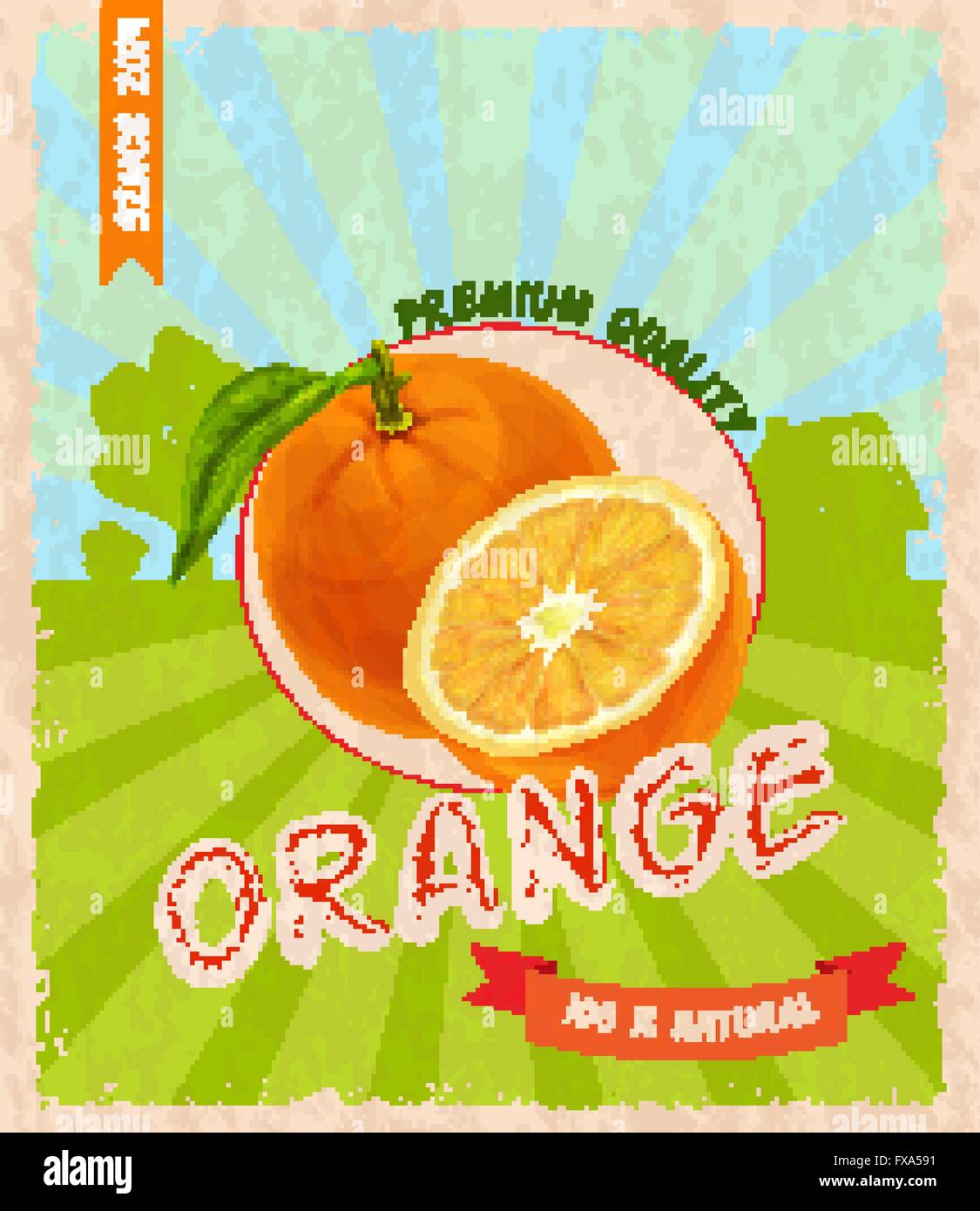 Orange retro poster Stock Vector Image & Art - Alamy