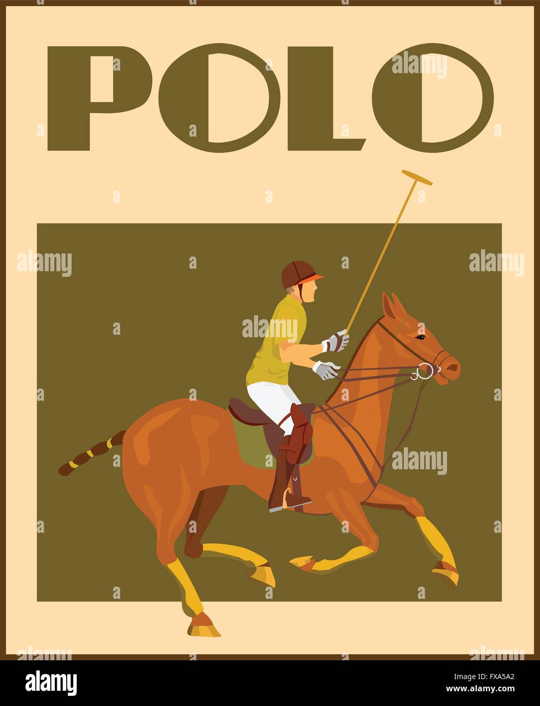 Polo player on horse poster Stock Vector Image & Art - Alamy