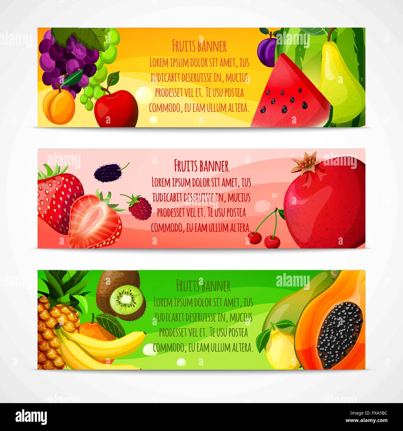 Fruits banners horizontal Stock Vector Image & Art - Alamy