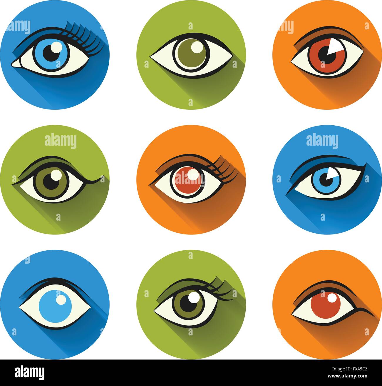 Eyes Icons Flat Set Stock Vector Image & Art - Alamy
