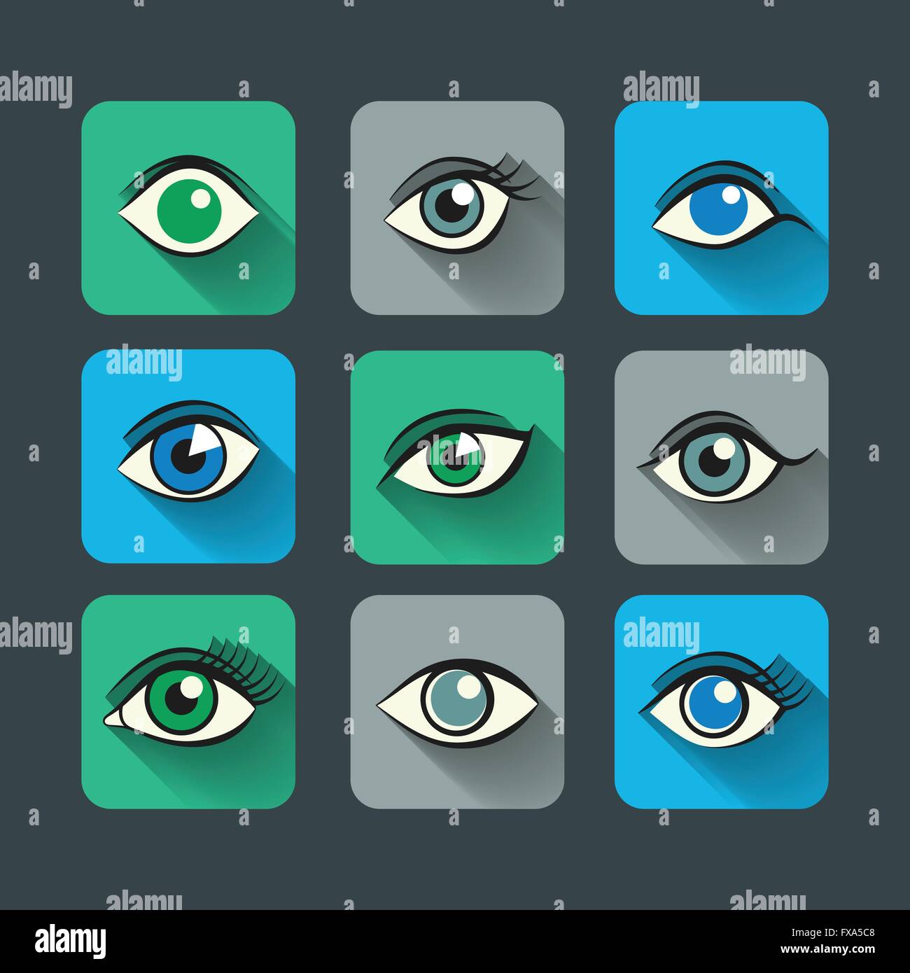 Eyes Icons Flat Set Stock Vector Image & Art - Alamy