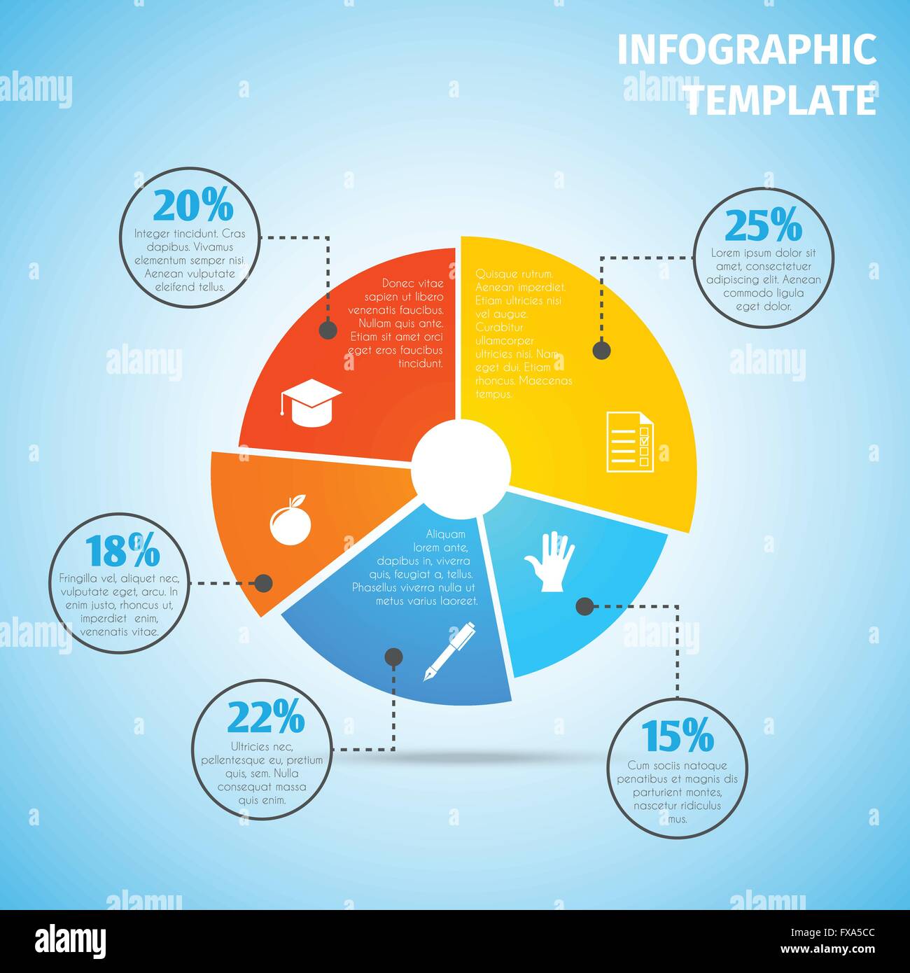 Pie chart education infographic Stock Vector Image & Art - Alamy