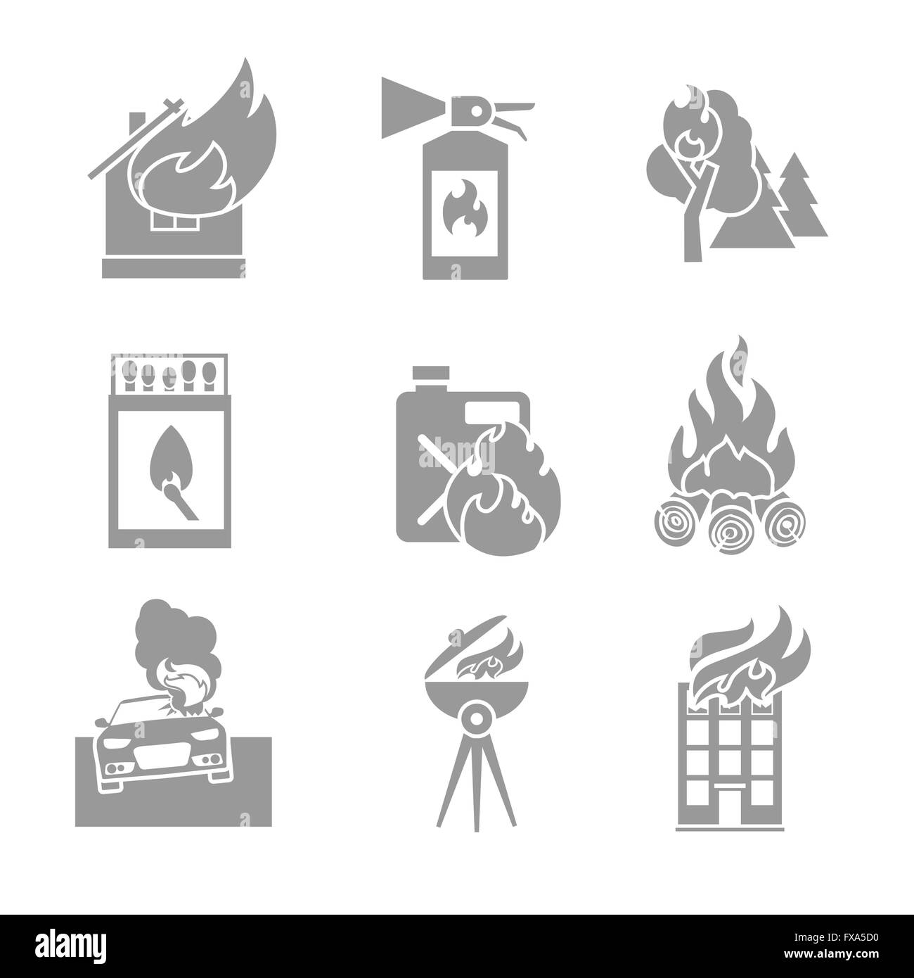 Fire Protection Icons Stock Vector Image & Art - Alamy