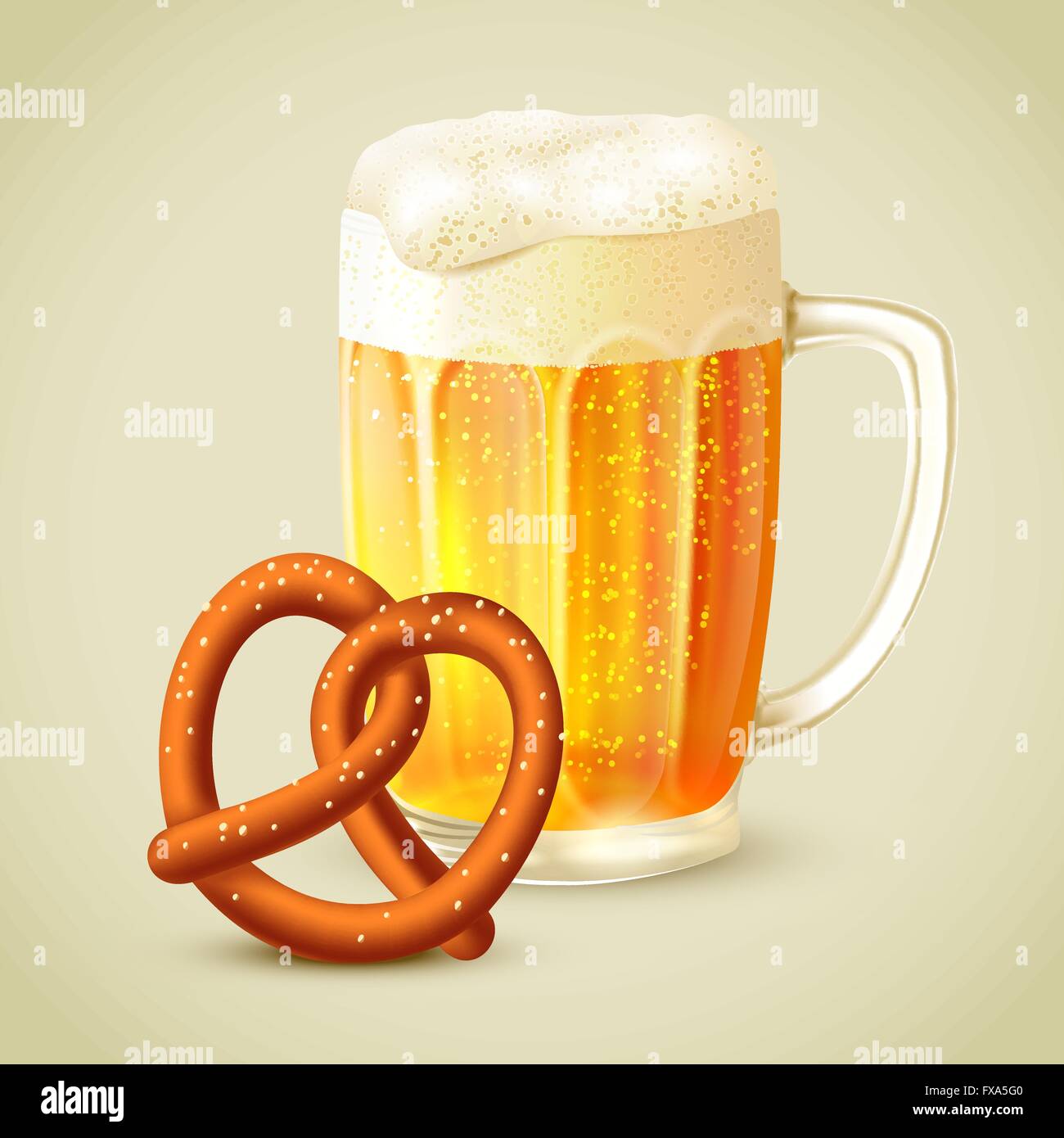 Mug of beer pretzel emblem Stock Vector Image & Art - Alamy