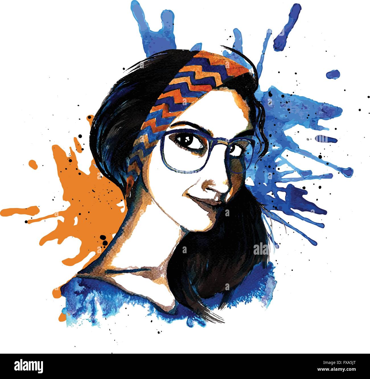 Girl ink hipster Stock Vector Image & Art - Alamy