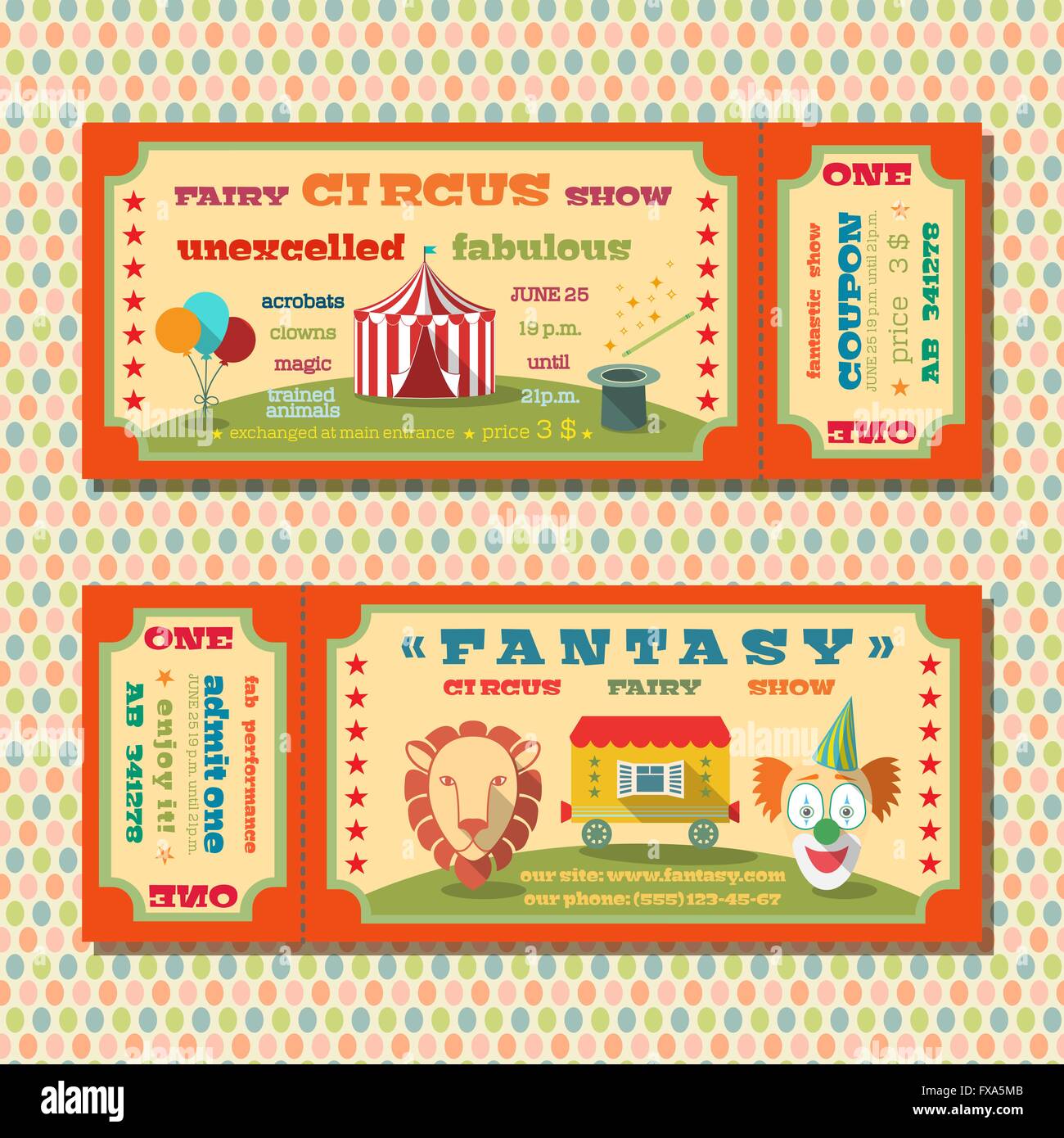 Vintage Carnival Tickets Template