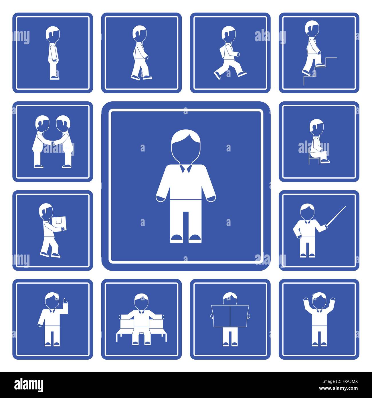 Business man activities icons set Stock Vector Image & Art - Alamy