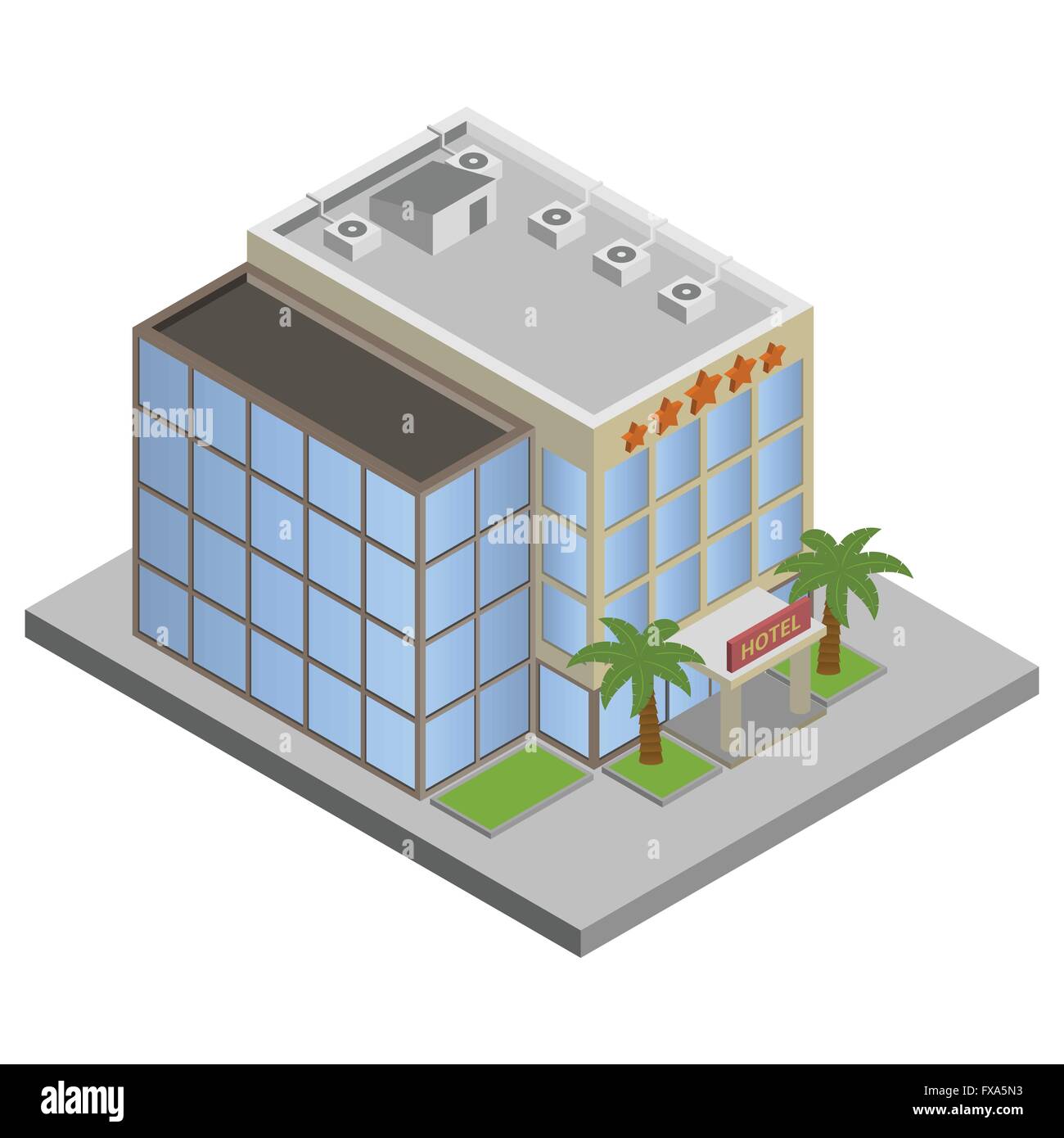Hotel building isometric Stock Vector Image & Art - Alamy