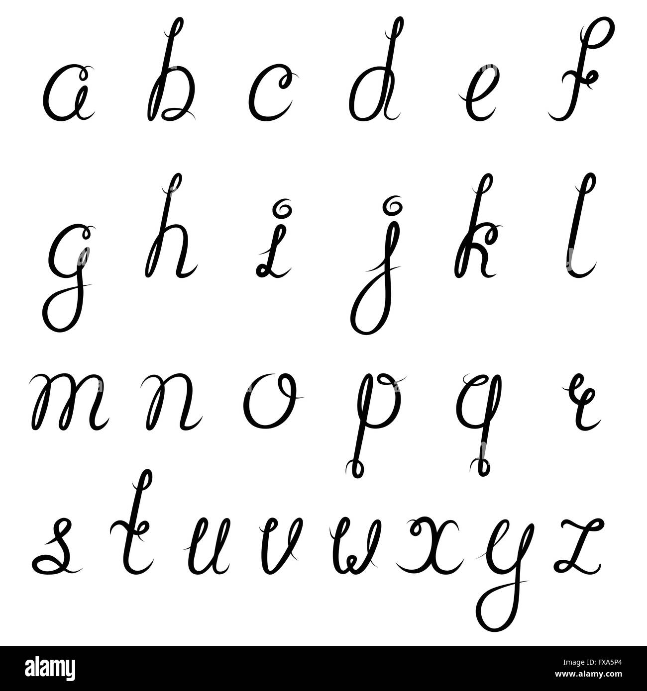 Alphabet cursive capital Black and White Stock Photos & Images - Alamy