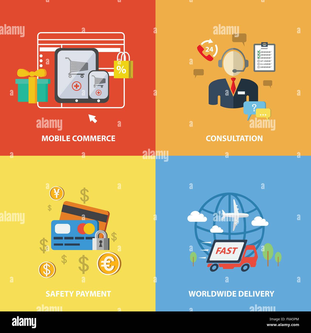 Shopping e-commerce elements Stock Vector Image & Art - Alamy
