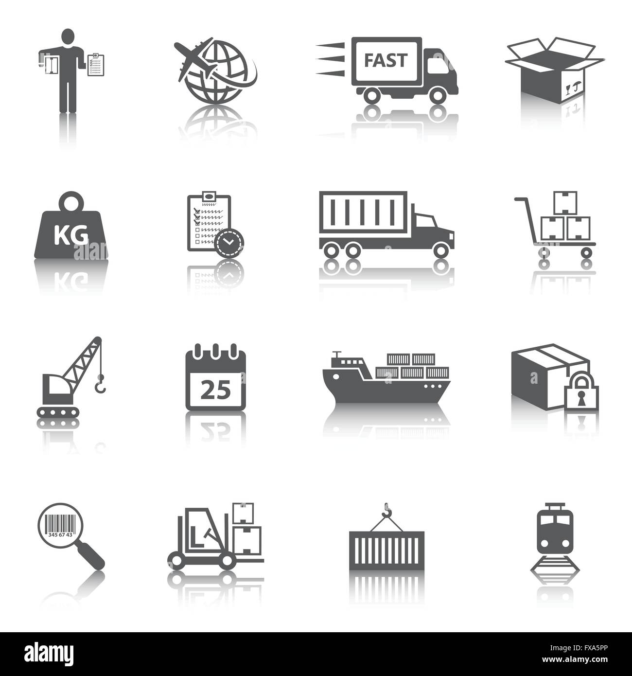 Logistic Icons Set Stock Vector Image & Art - Alamy