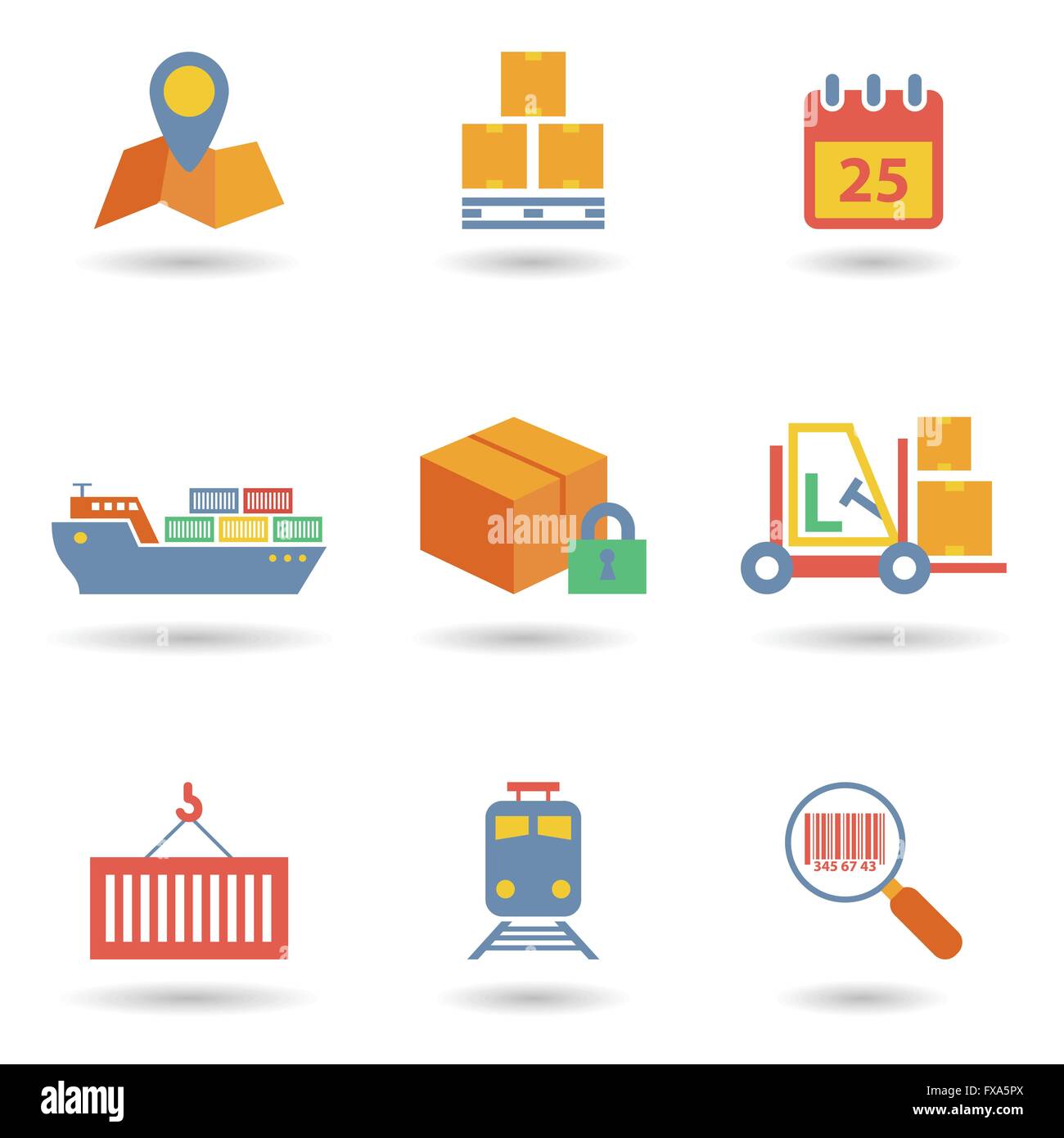 Logistic global supply chain icons hi-res stock photography and images ...