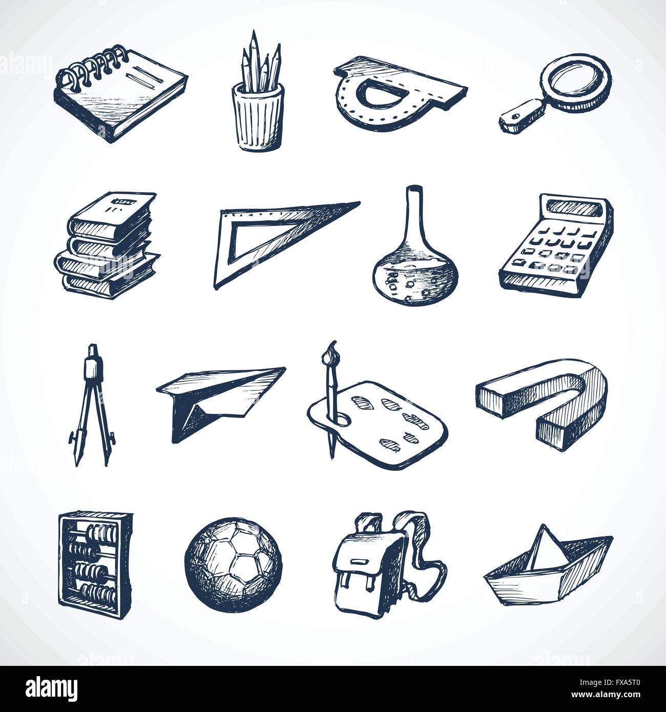 School Sketch Icons Stock Vector Image & Art - Alamy