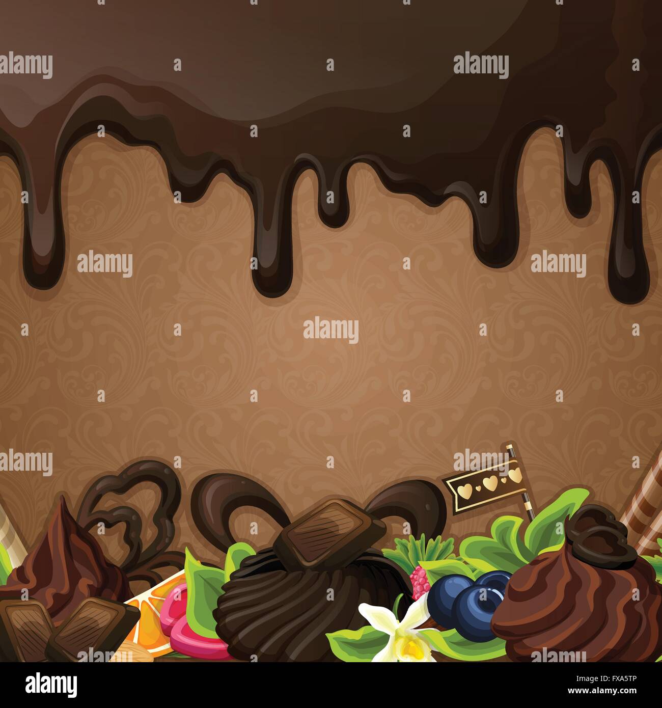 Chocolate decoration in black Stock Vector Images - Alamy