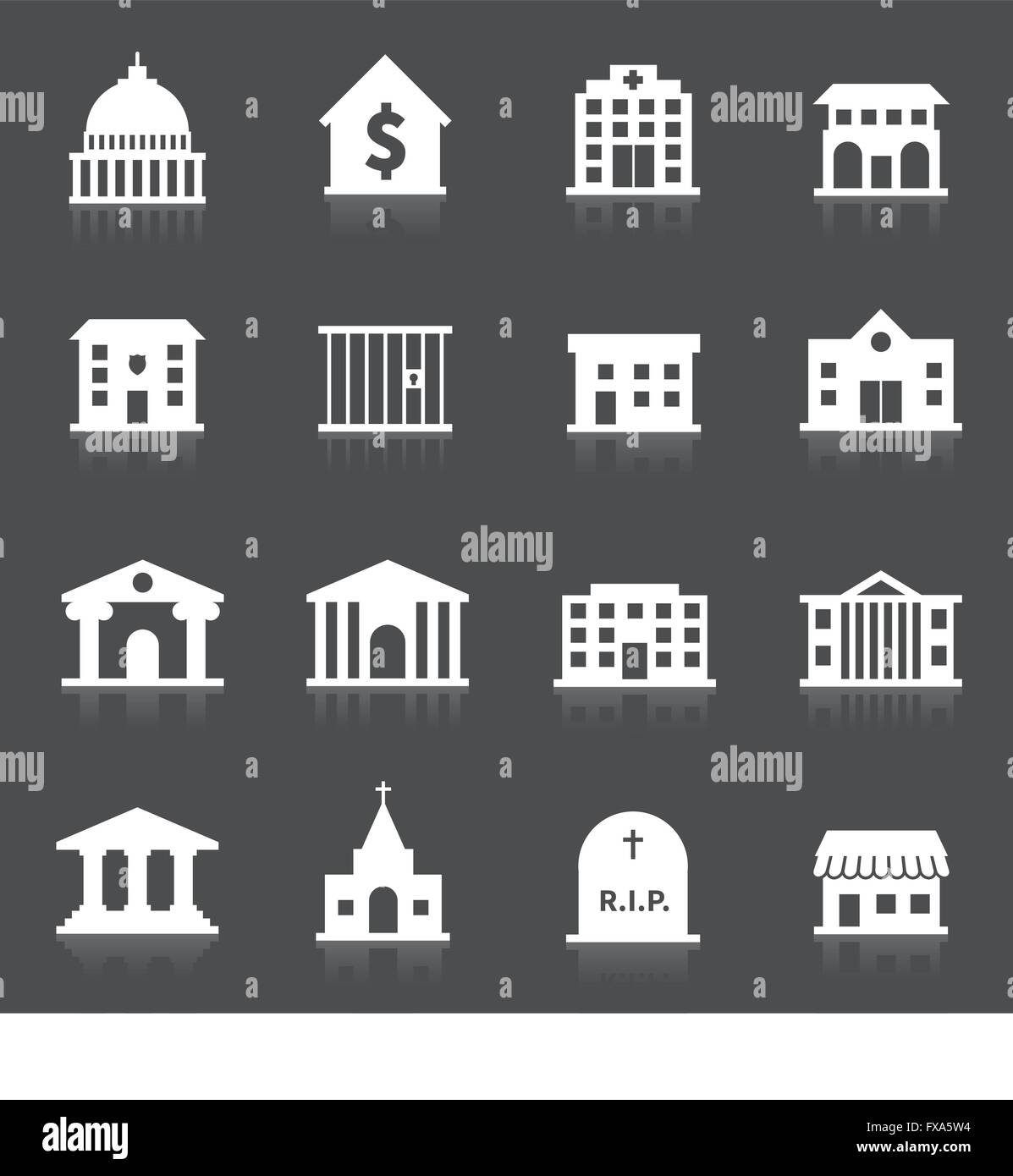 Government buildings icons Stock Vector Image & Art - Alamy