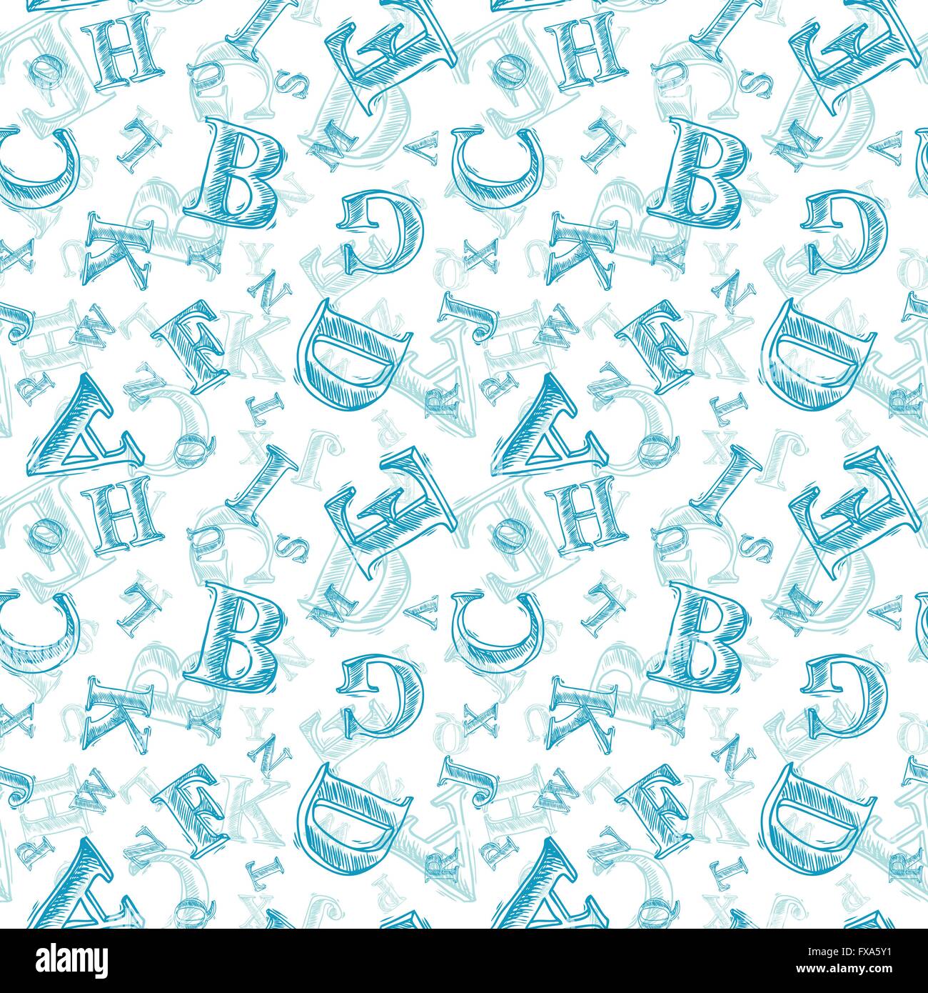 Sketch alphabet seamless pattern Stock Vector Image & Art - Alamy