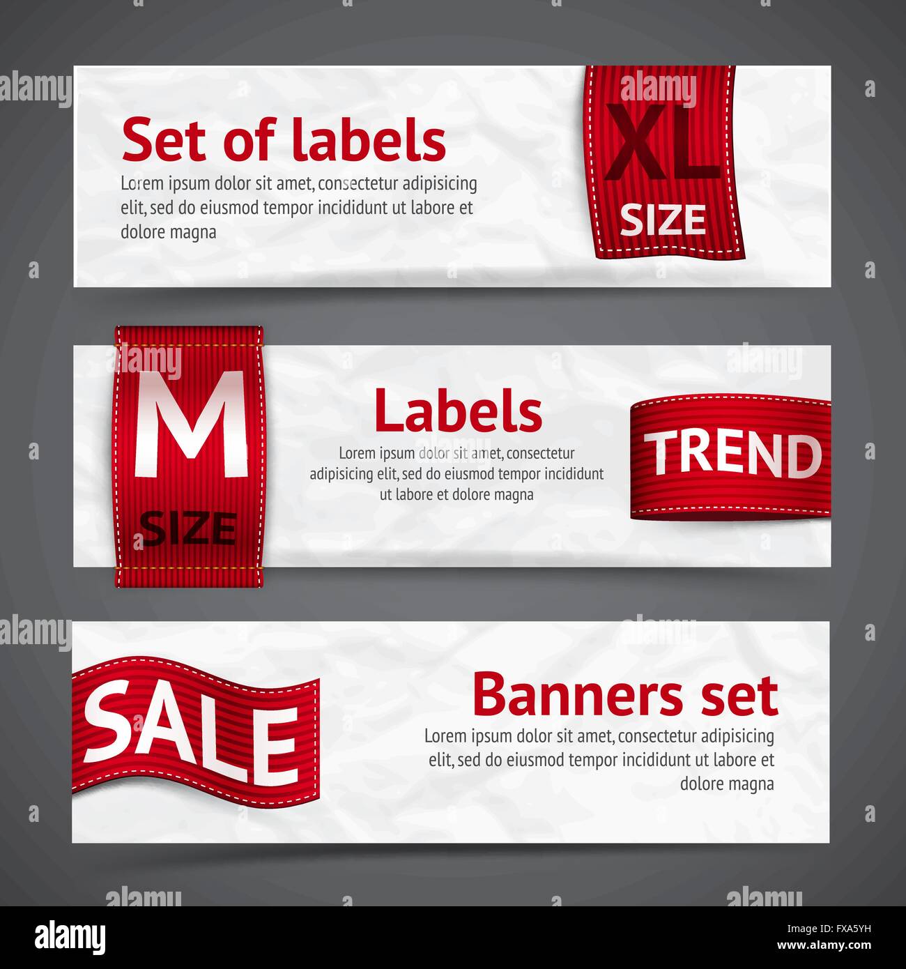 Clothing labels banners Stock Vector Image & Art - Alamy