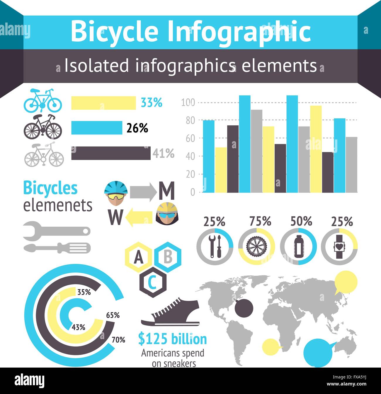 Bicycle infographic elements Stock Vector Image & Art - Alamy