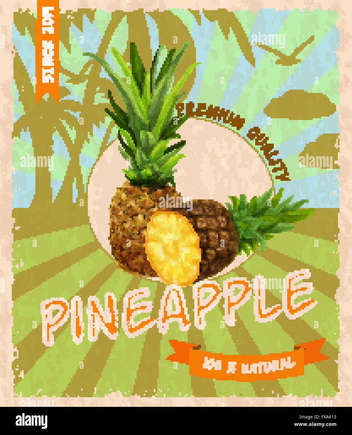 Pineapple retro poster Stock Vector Image & Art - Alamy