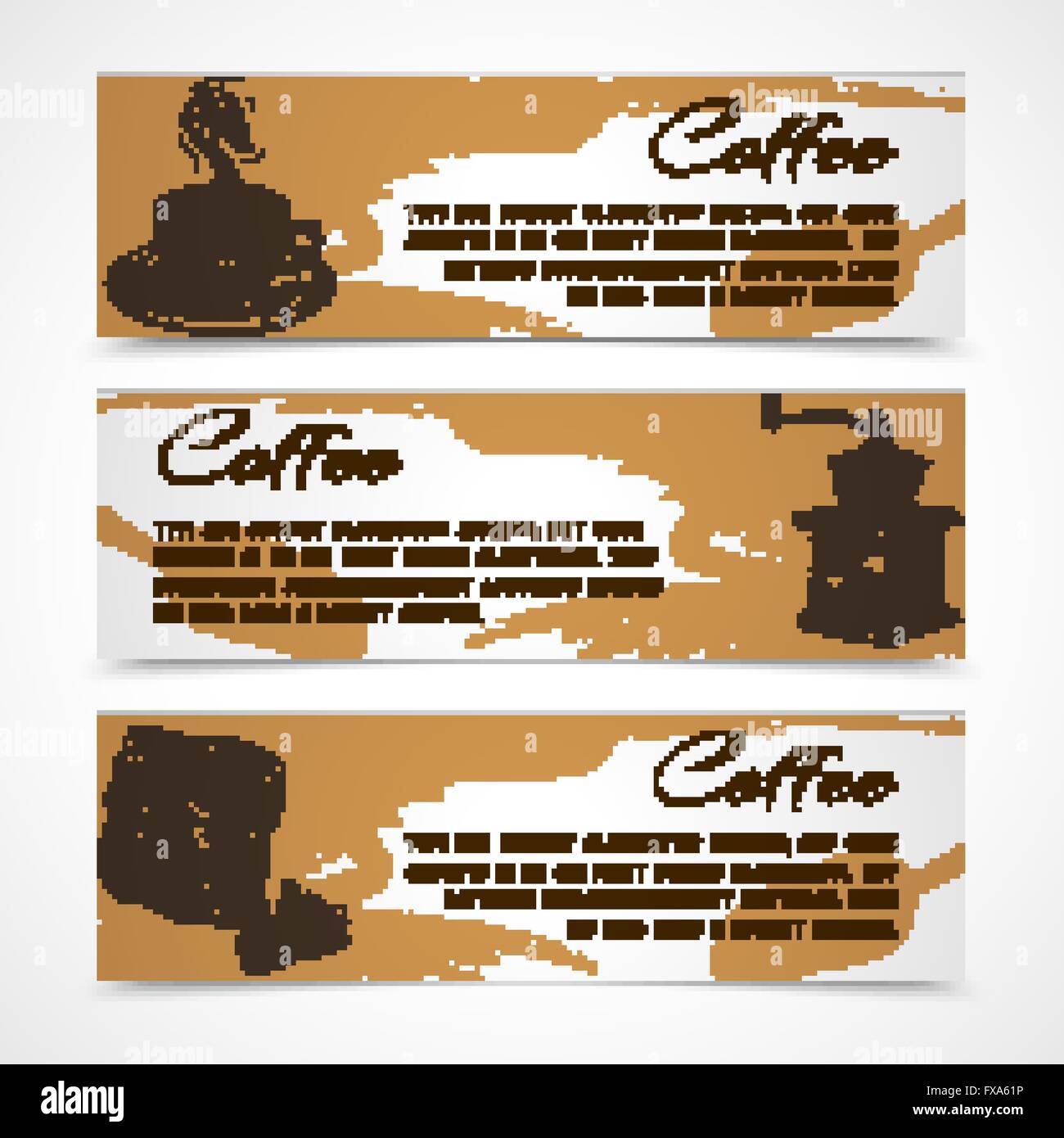 Horizontal retro coffee set banners Stock Vector Image & Art - Alamy