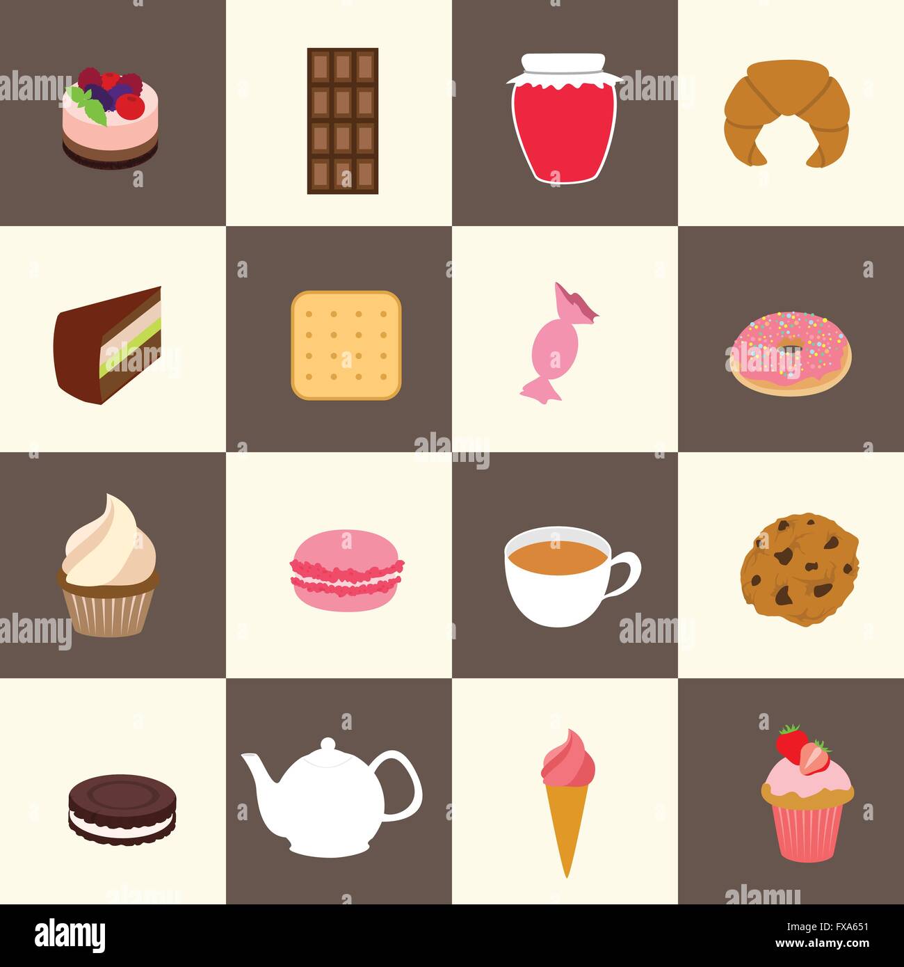 Sweets icons set Stock Vector Image & Art - Alamy
